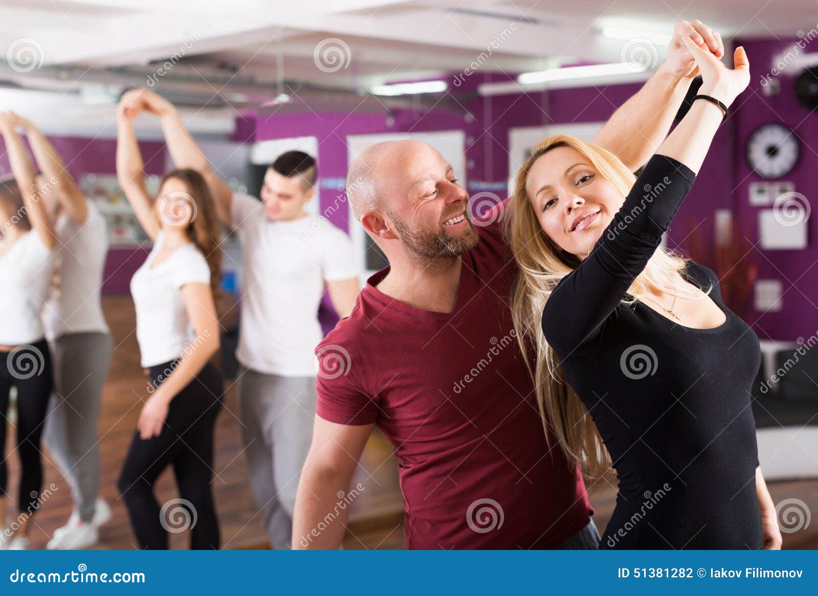 Couples Enjoying of Partner Dance Stock Photo - Image of adults, people ...