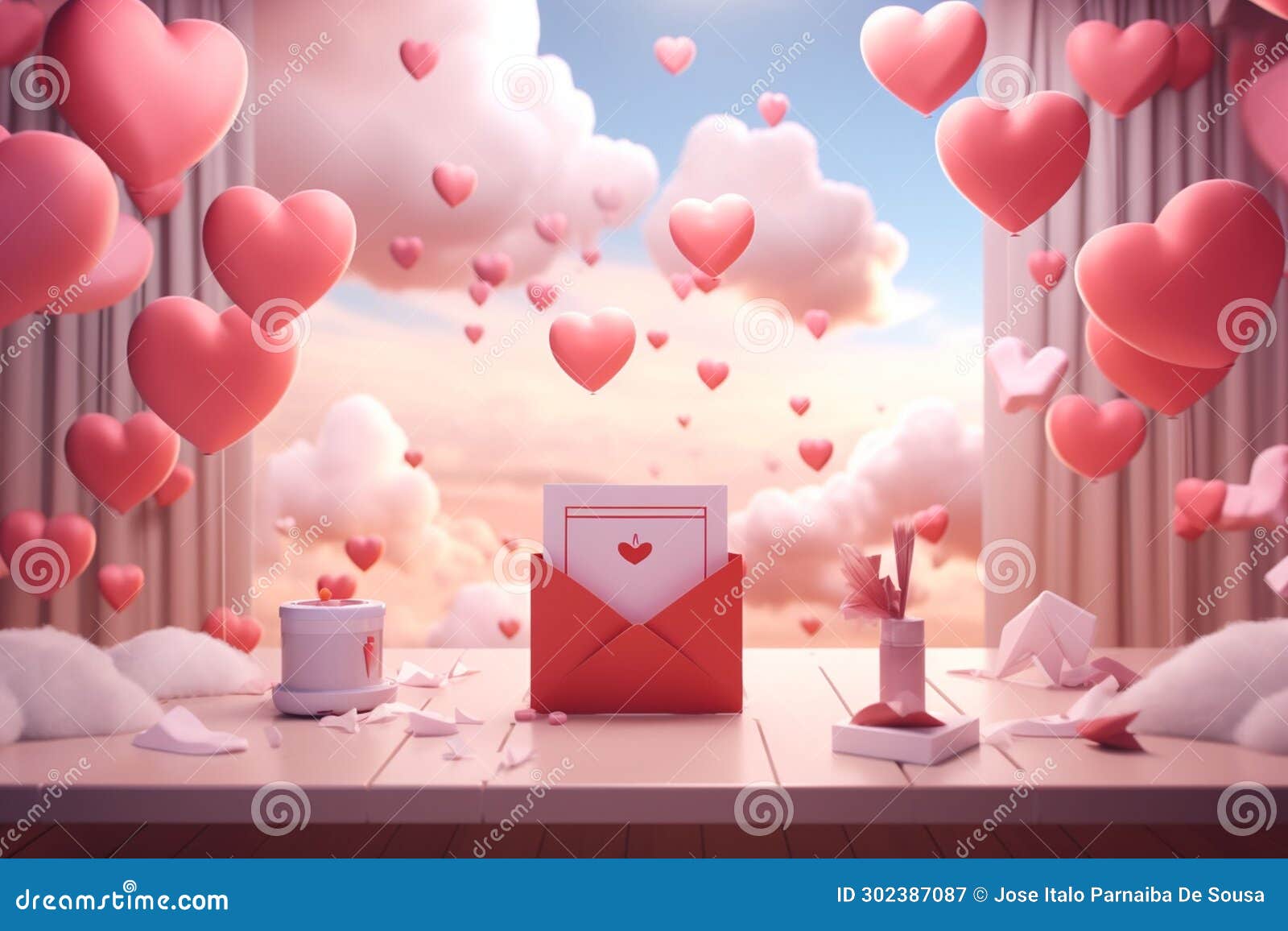 Couples Exchanging Heartfelt Letters and Stock Illustration ...