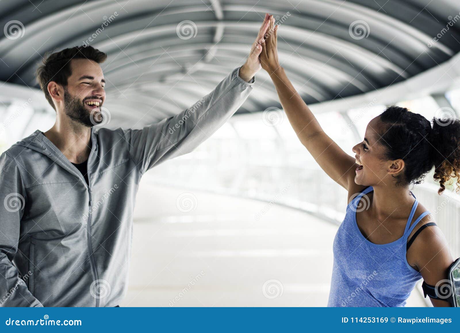 Couples Giving High Five To Each Other Stock Image - Image of delicious ...