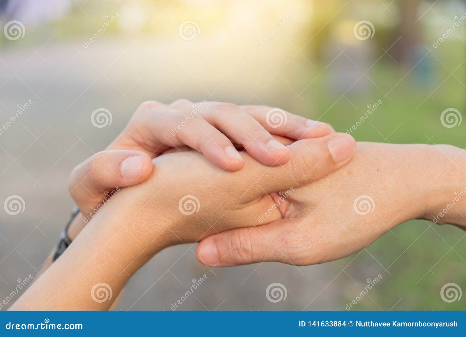 Couples Hold Hands Together in Love Garden Stock Photo - Image of ...