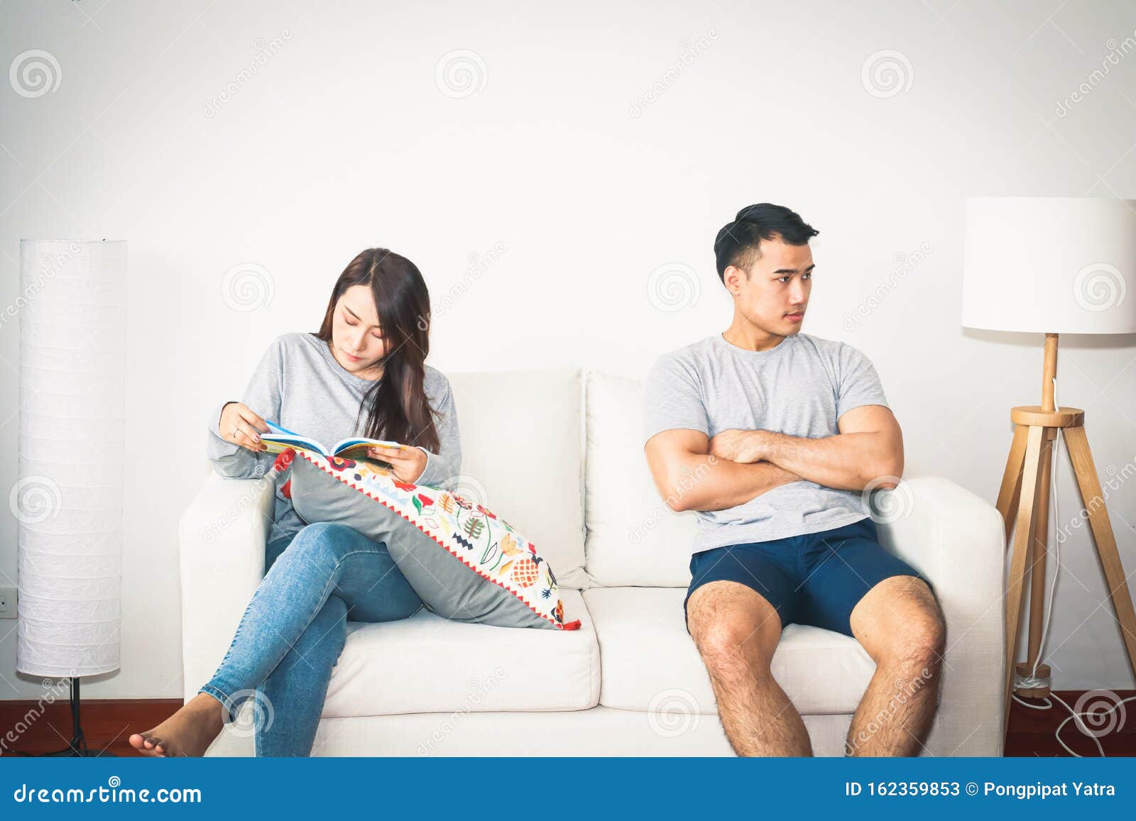 Couples Just Married, Quarrel, Refuse To Talk To Each Other. Both Sit ...