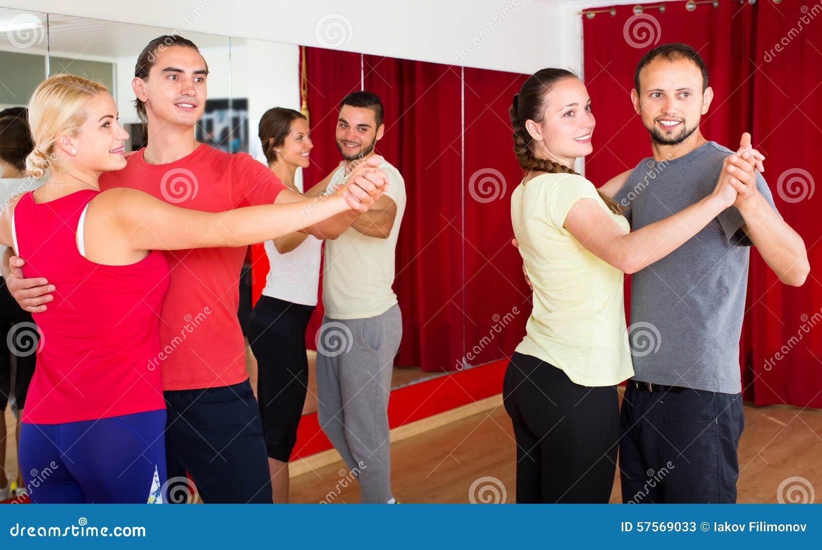 Couples Learning To Dance Waltz Stock Image - Image of male, dancer ...