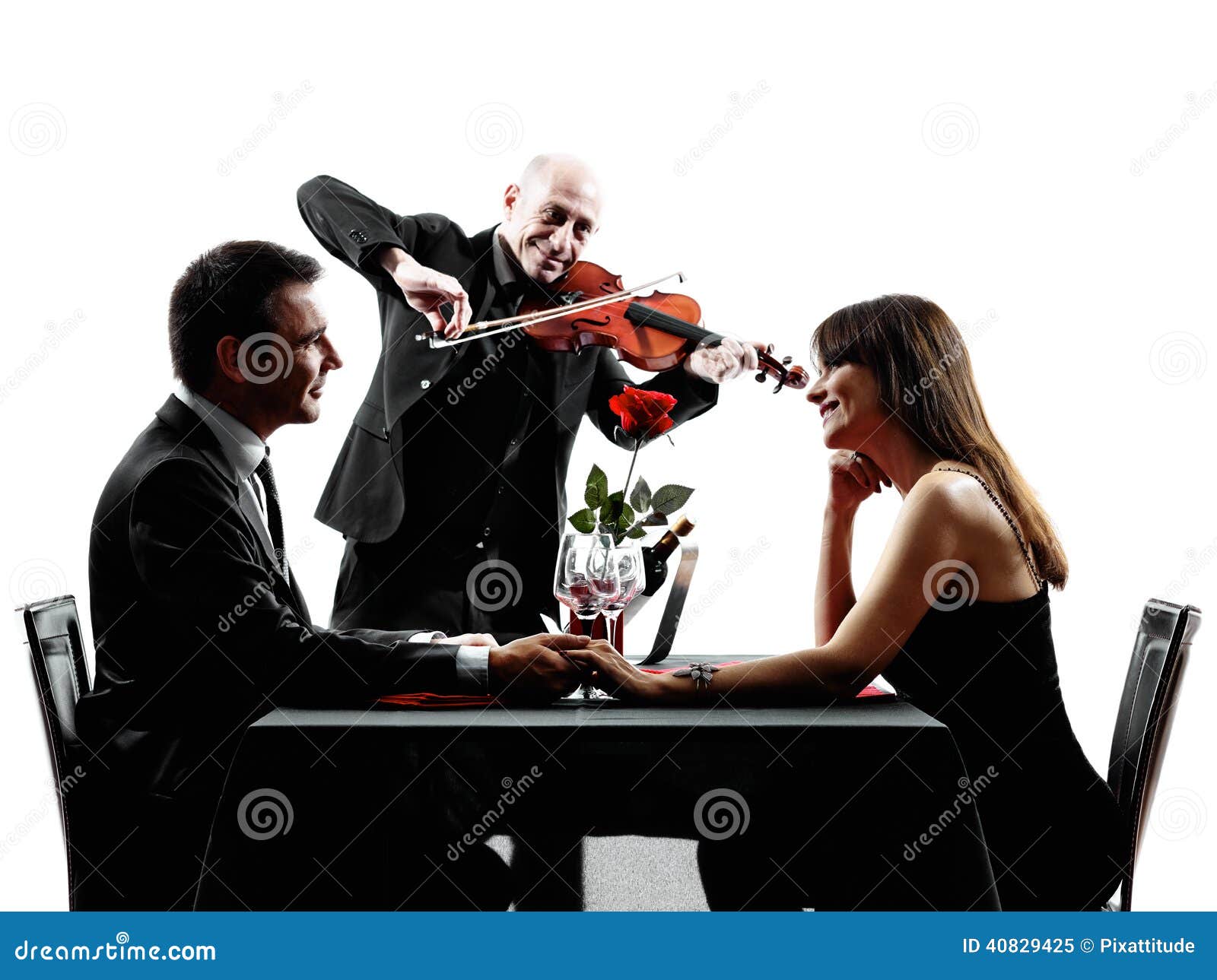 Couples Lovers Dating Romantic Dinner Silhouettes Stock Image - Image ...