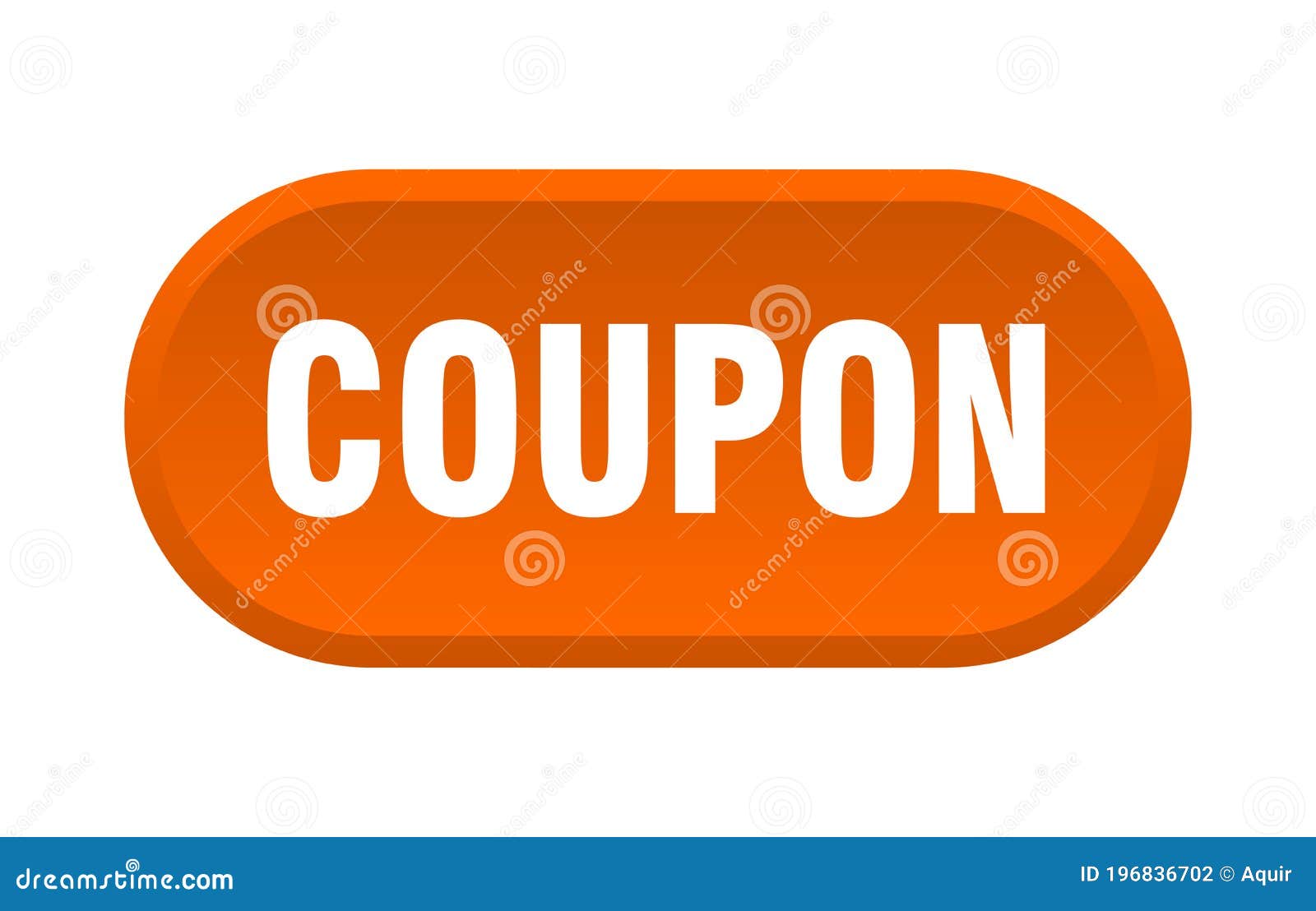 Coupon Button. Rounded Sign on White Background Stock Vector ...