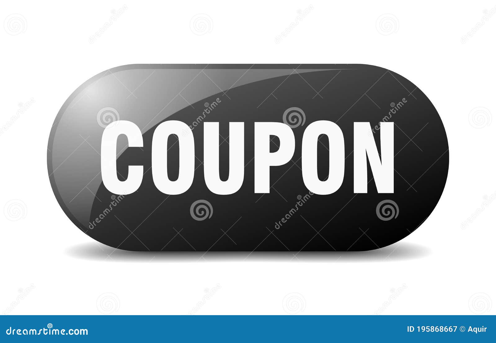 Coupon Button. Sticker. Banner. Rounded Glass Sign Stock Vector ...