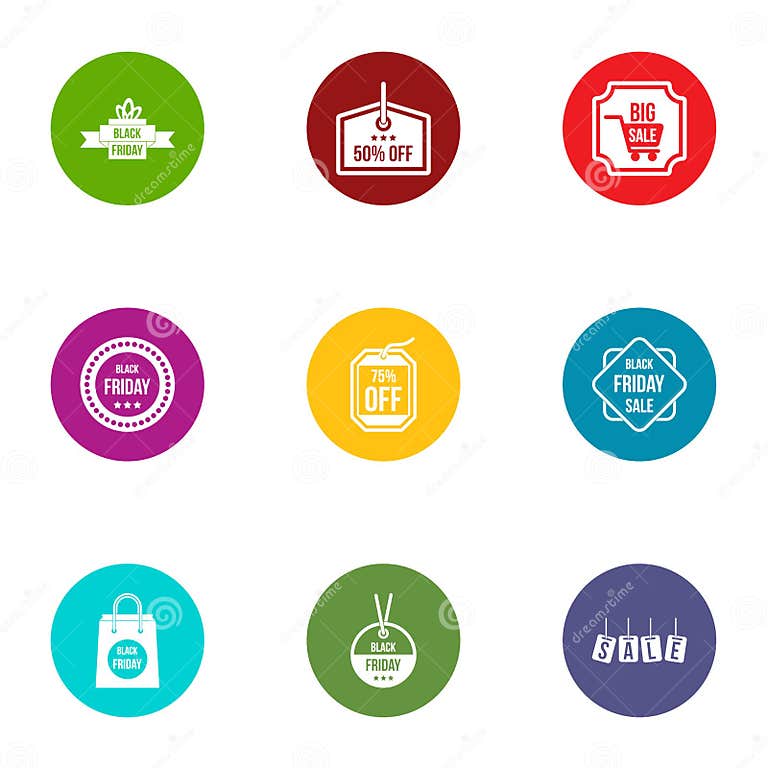 Coupon Code Icons Set, Flat Style Stock Vector - Illustration of icons ...