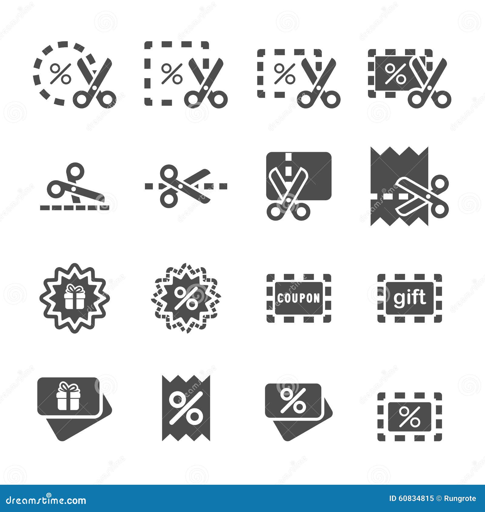 Coupon and Discount Icon Set, Vector Eps10 Stock Vector - Illustration ...