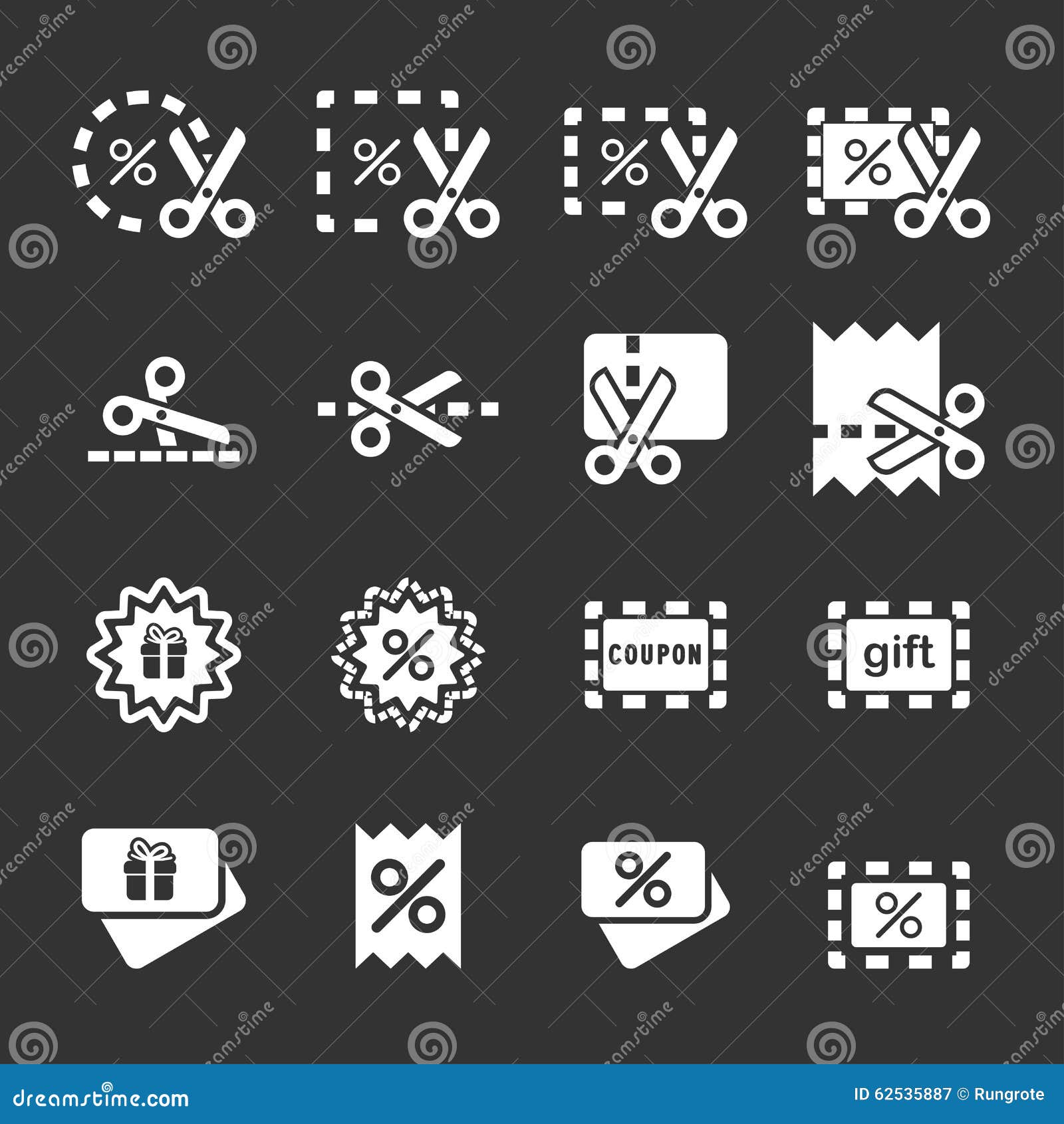Coupon and Discount Icon Set, Vector Eps10 Stock Vector - Illustration ...