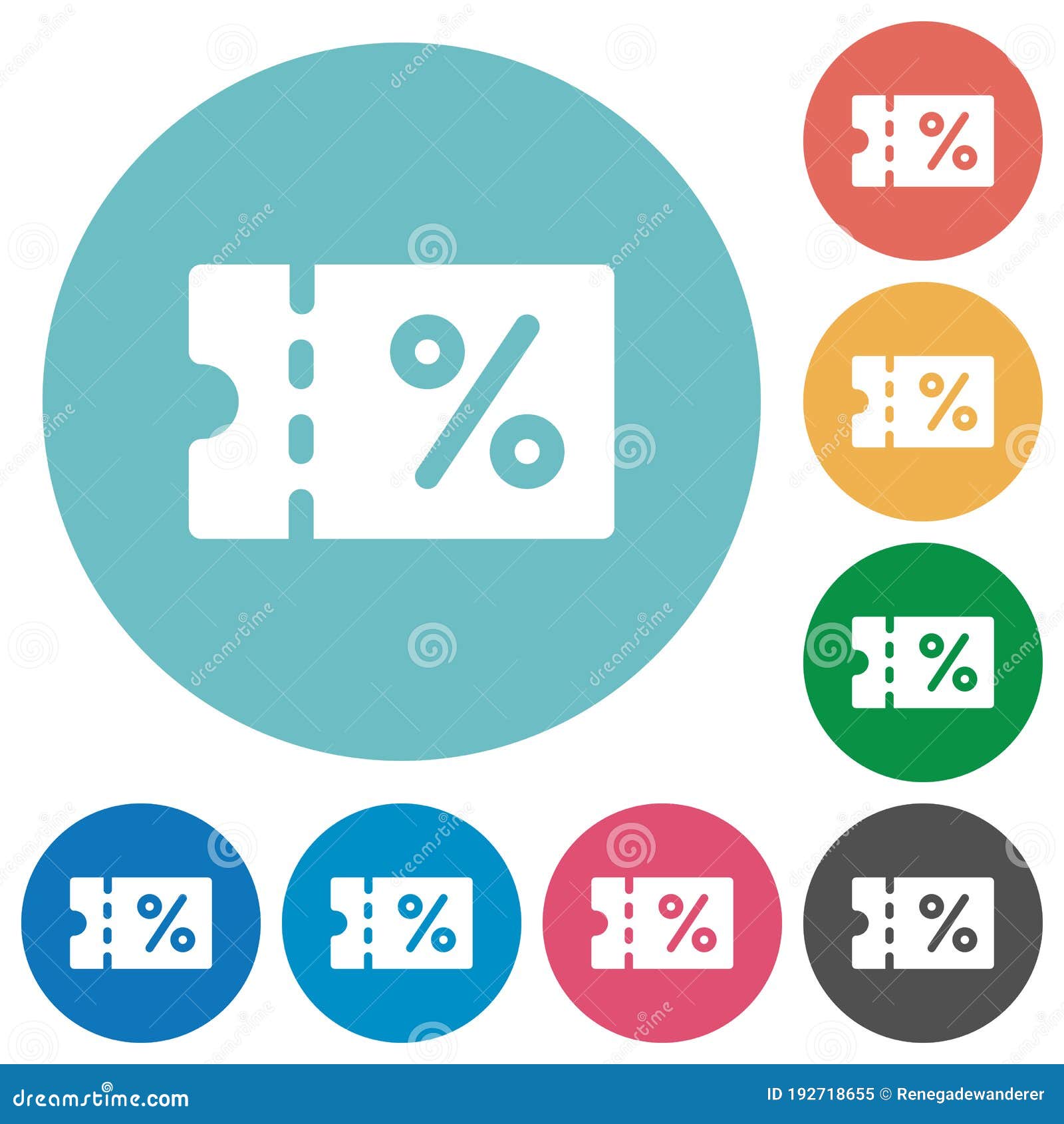 Coupon flat round icons stock vector. Illustration of perforation ...