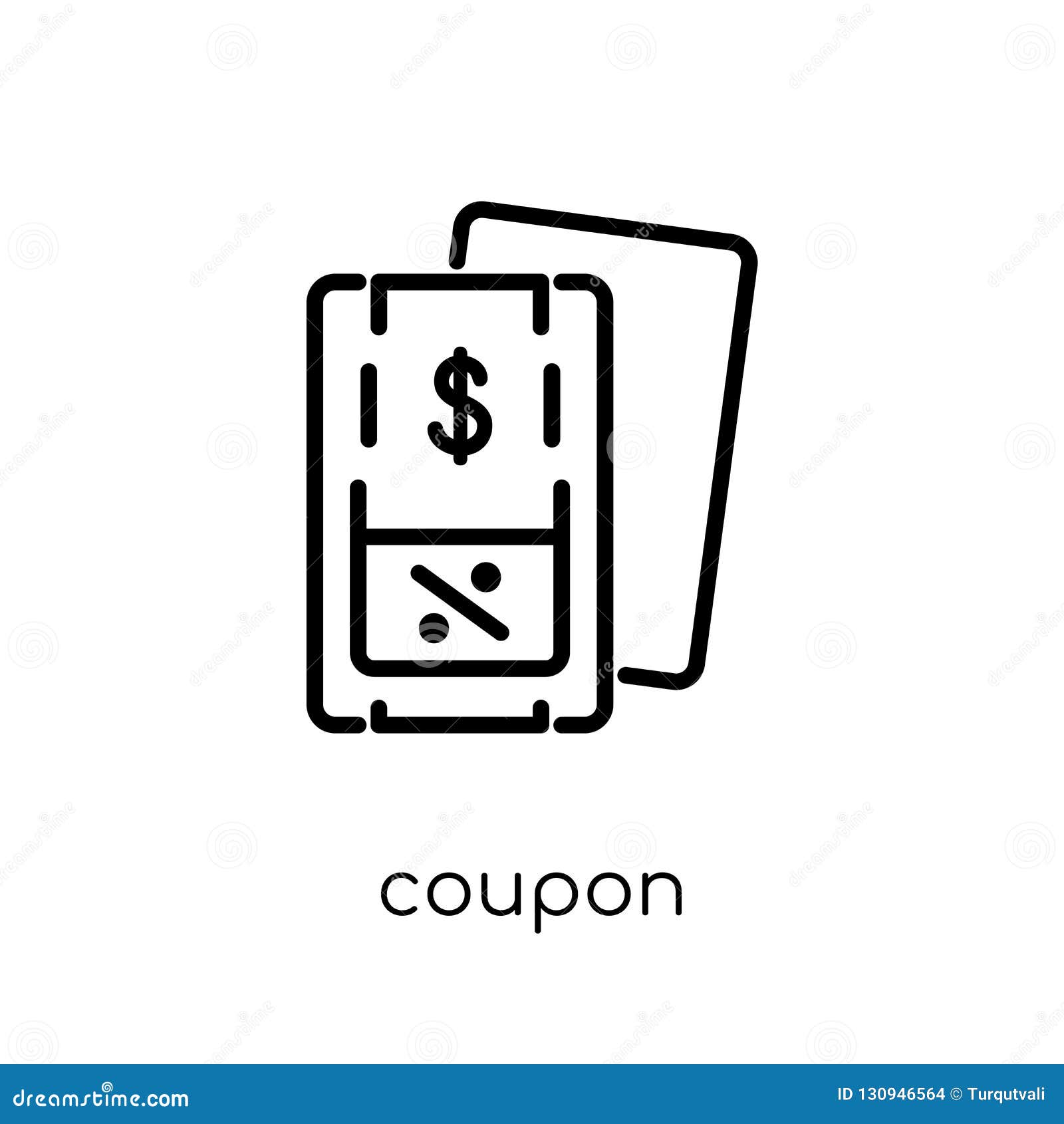 Coupon Icon from Collection. Stock Vector - Illustration of card ...