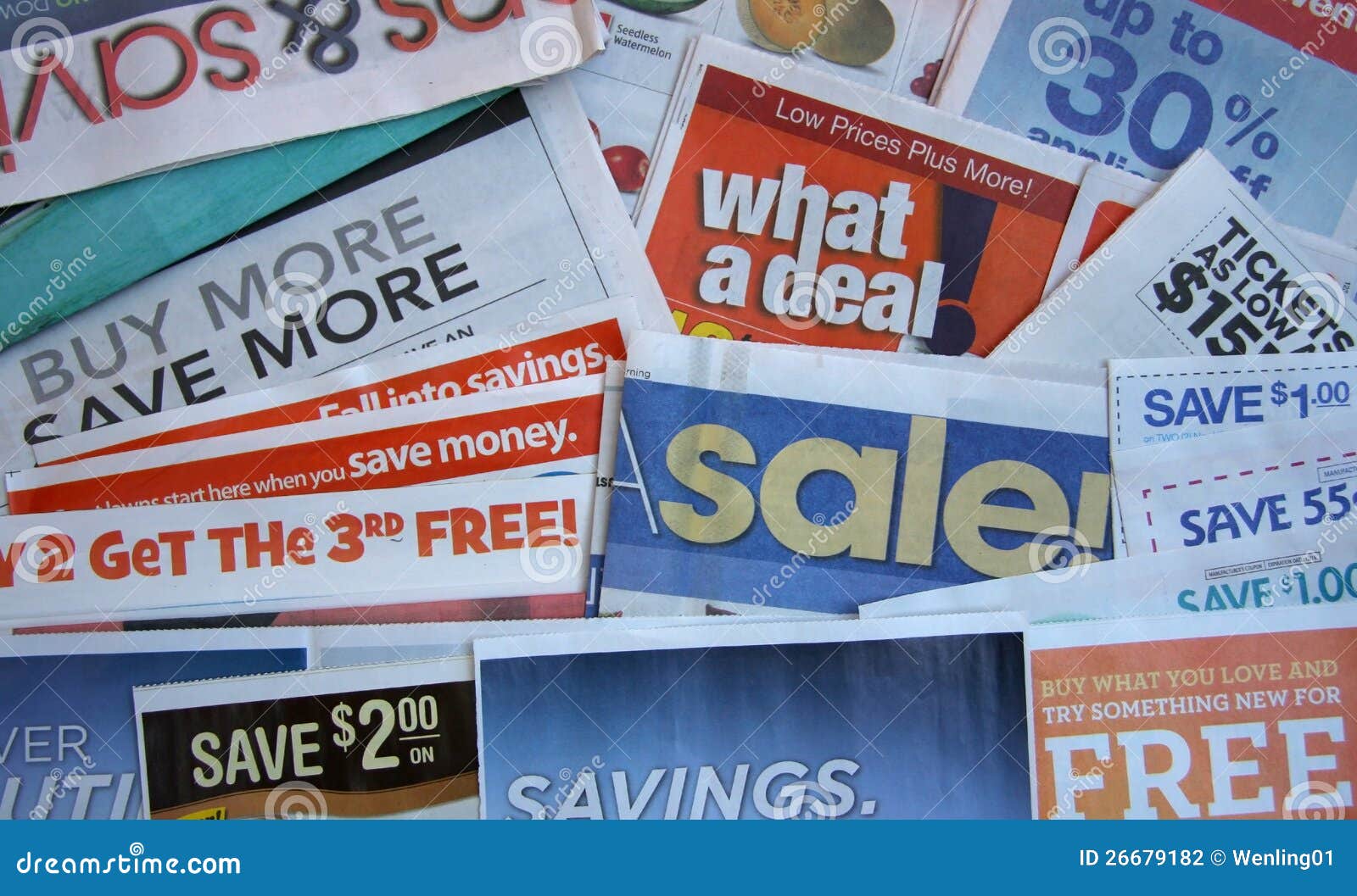 Coupon Offer with Newspaper Stock Photo - Image of cents, business ...