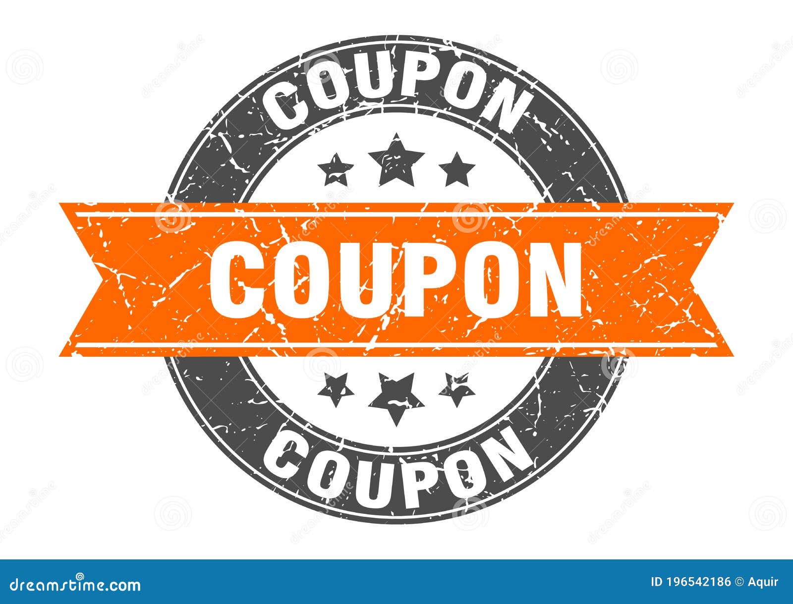Coupon Round Stamp with Ribbon. Label Sign Stock Vector - Illustration ...