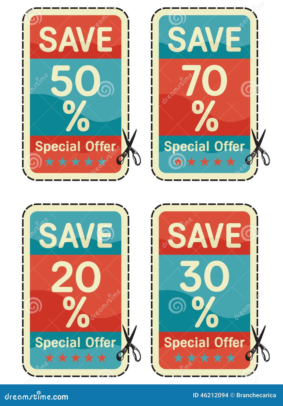 Coupon sale collection stock vector. Illustration of retail - 46212094