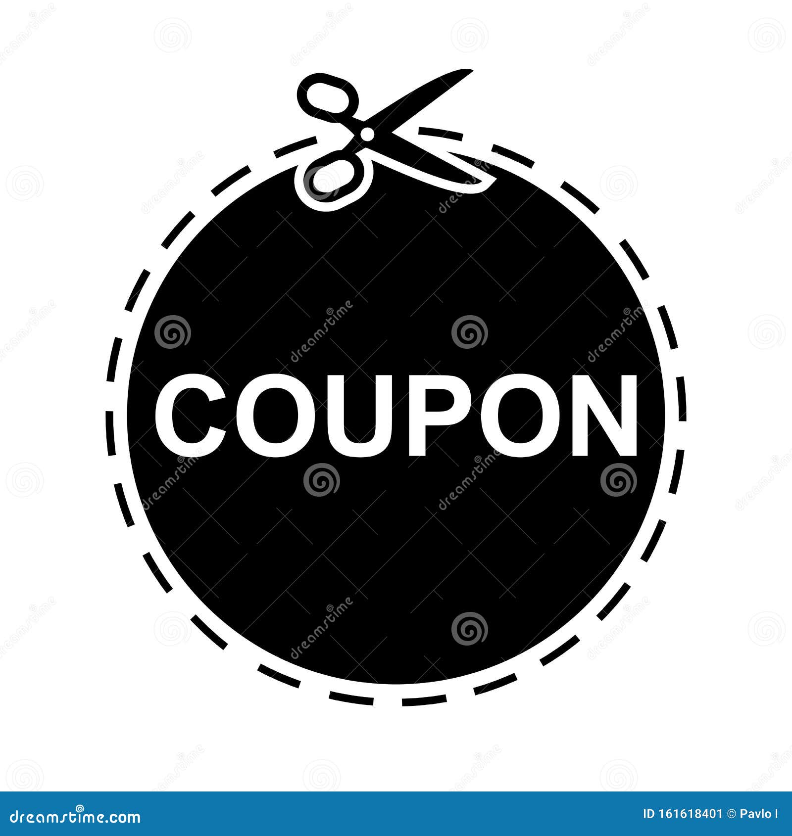 Coupon Scissors Cut Template. Coupon Dashed Line Square, Rectangle ...