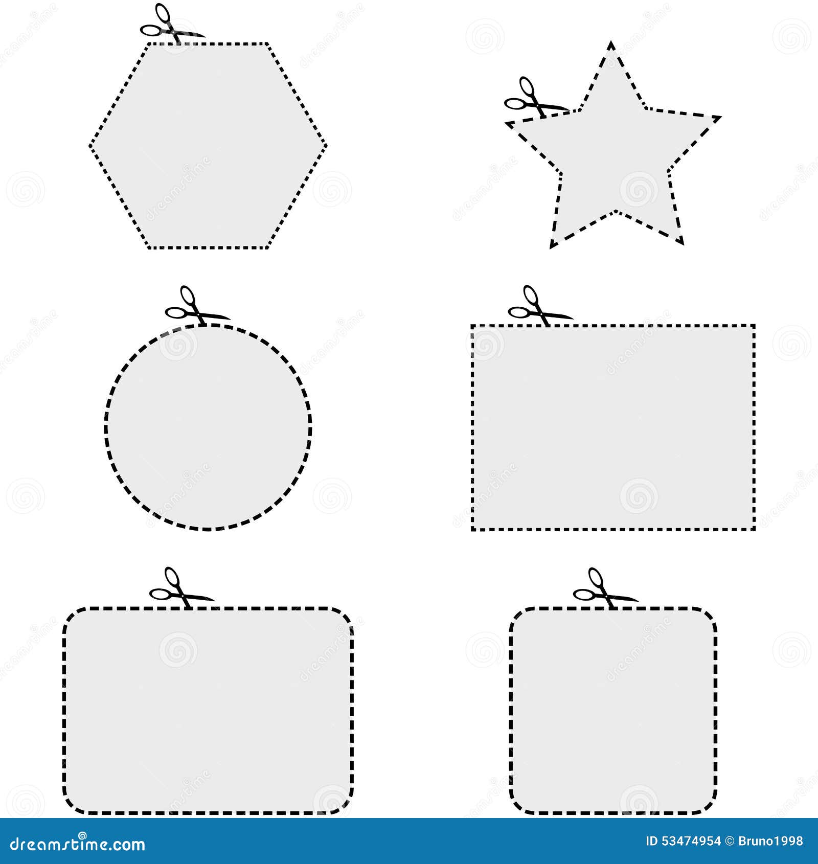 Coupon shapes stock vector. Illustration of black, lower - 53474954