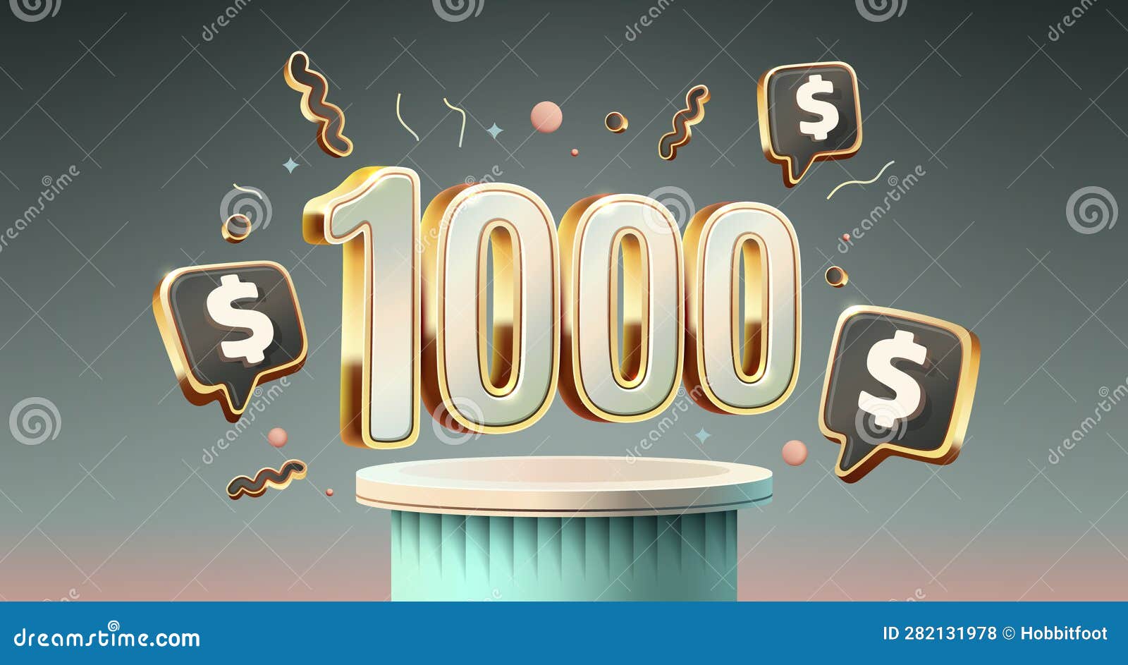 Coupon Special Voucher 1000 Dollar, Check Banner Special Offer. Vector ...