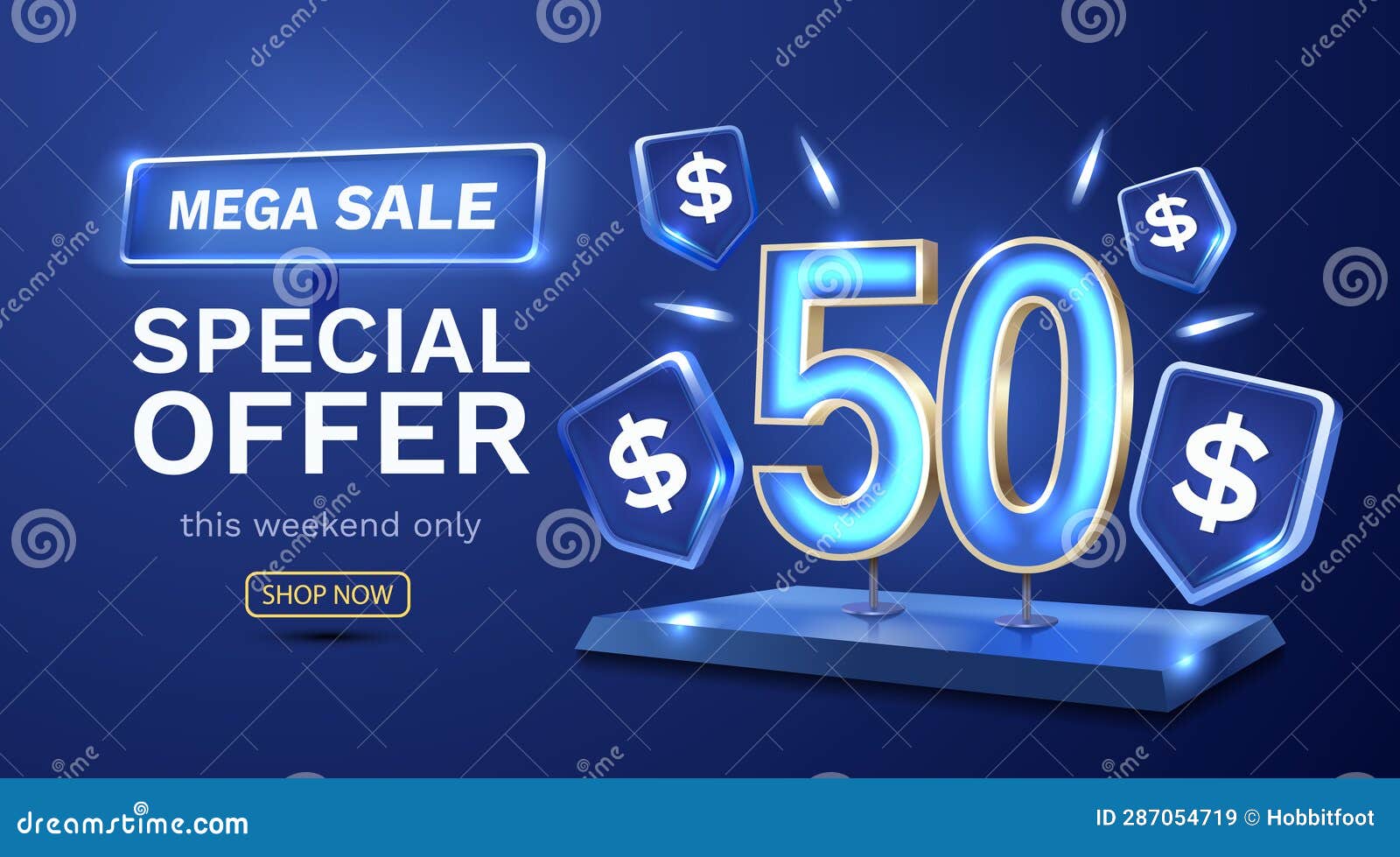 Coupon Special Voucher 50 Dollar, Check Banner Special Offer. Vector ...