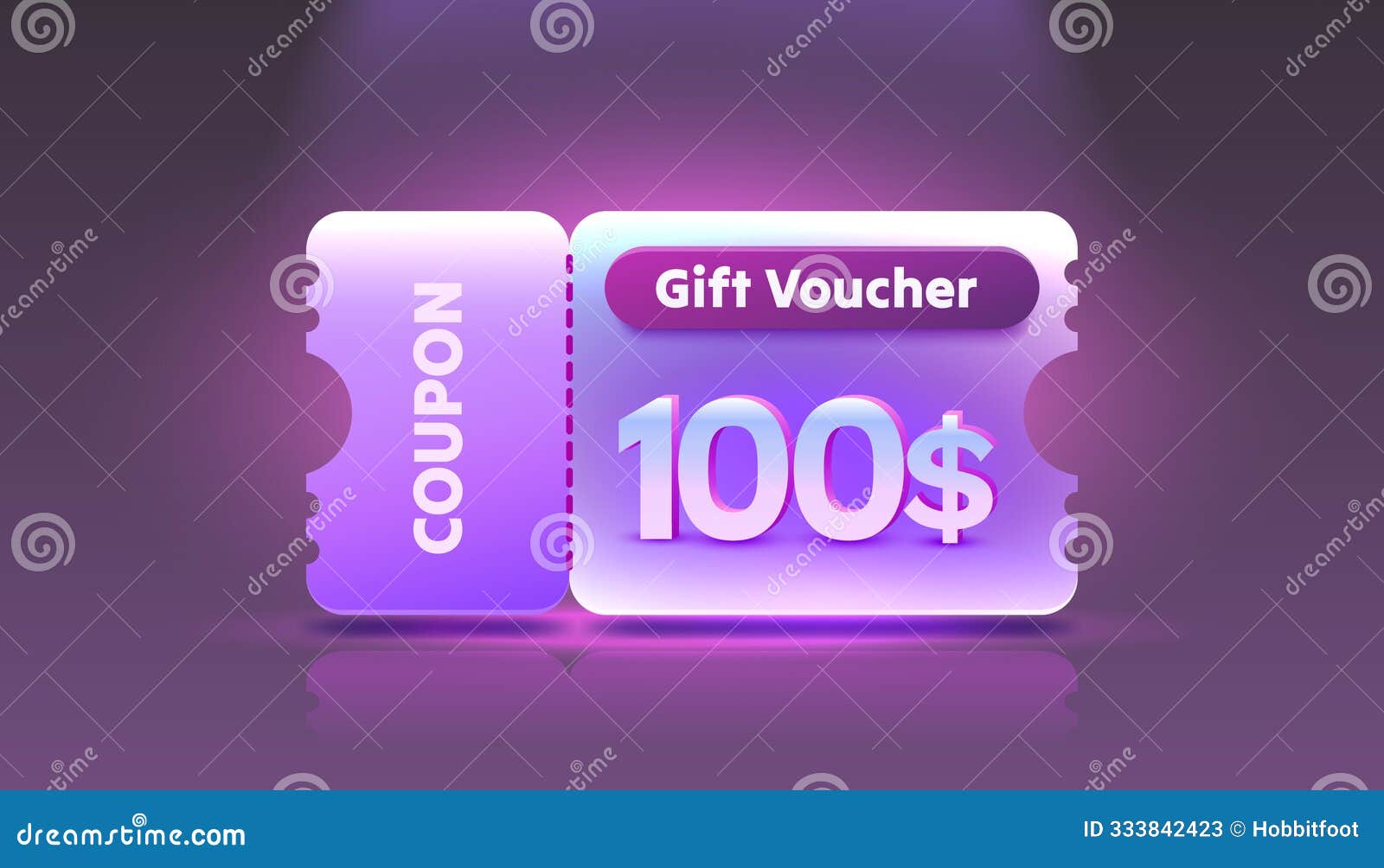 Coupon Special Voucher 100 Dollar, Check Banner Special Offer. Vector ...