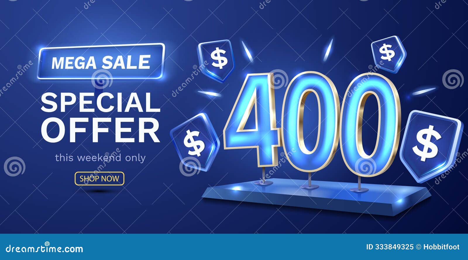 Coupon Special Voucher 400 Dollar, Check Banner Special Offer. Vector ...