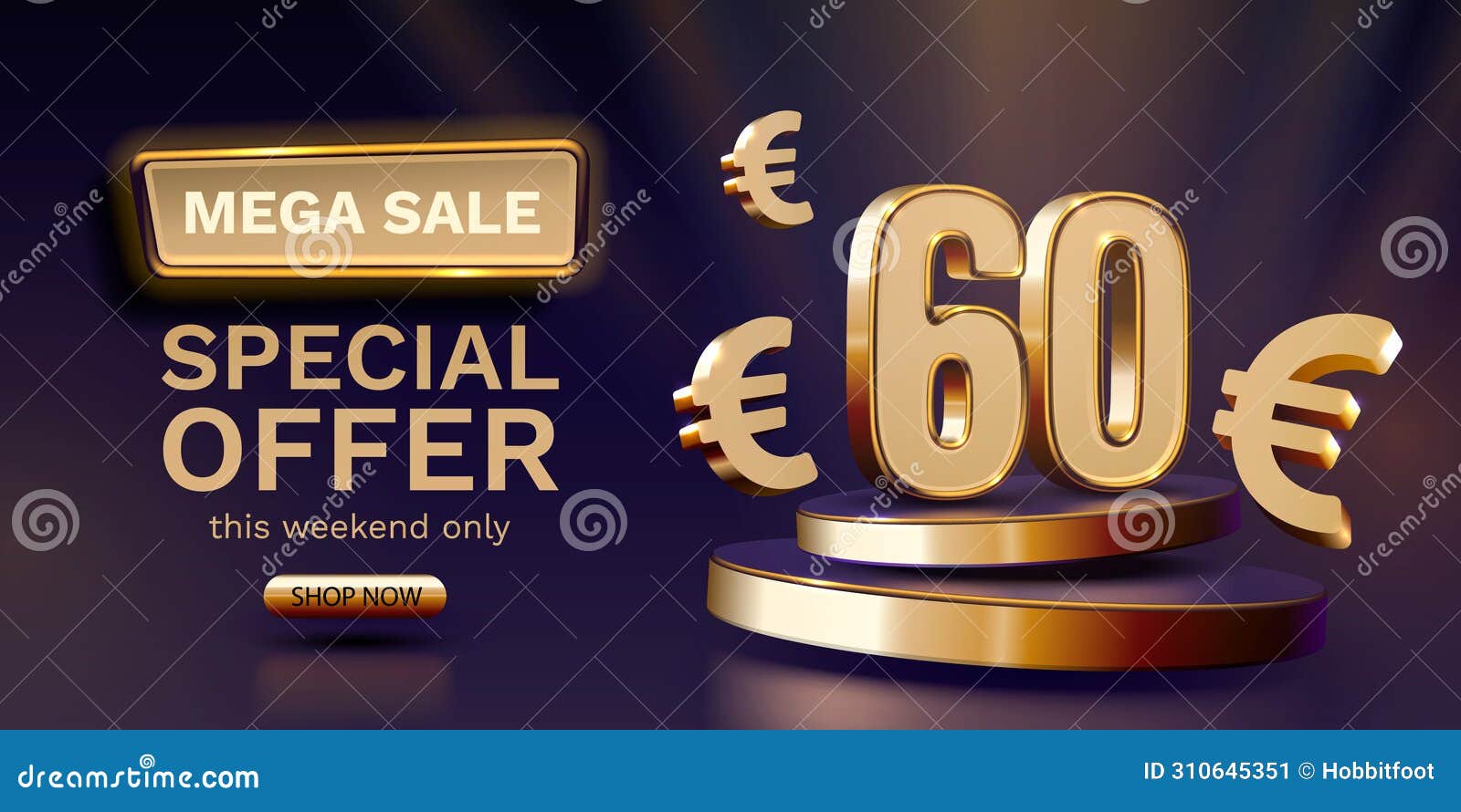 Coupon Special Voucher 60 Euro, Check Banner Special Offer. Vector ...