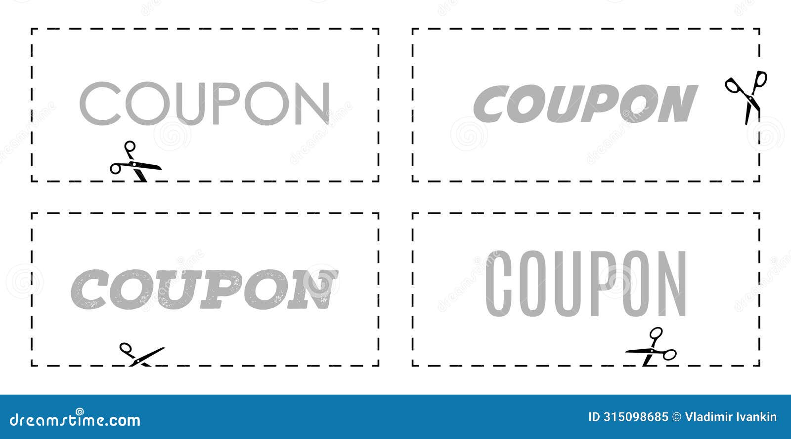 Coupon Template with Dotted Line and Scissor Stock Vector ...