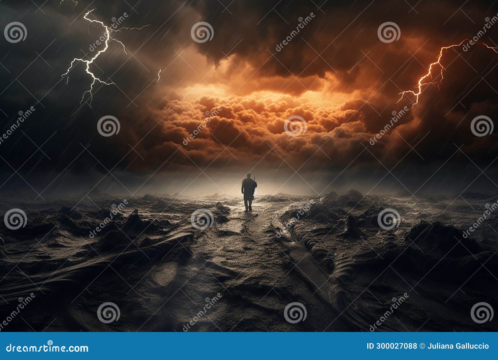 Courage in adversity stock illustration. Illustration of lone - 300027088