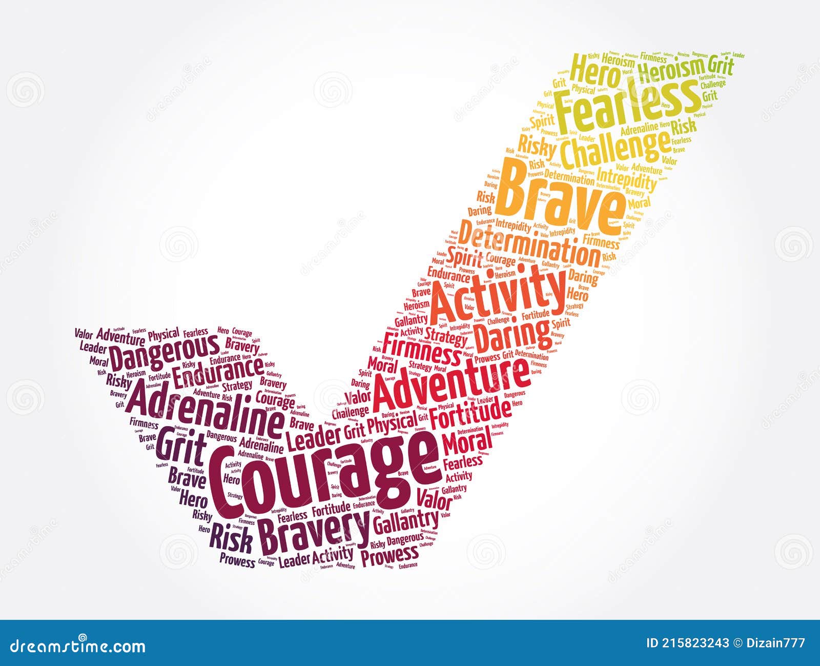 Courage Check Mark Word Cloud Collage, Concept Background Royalty-Free ...