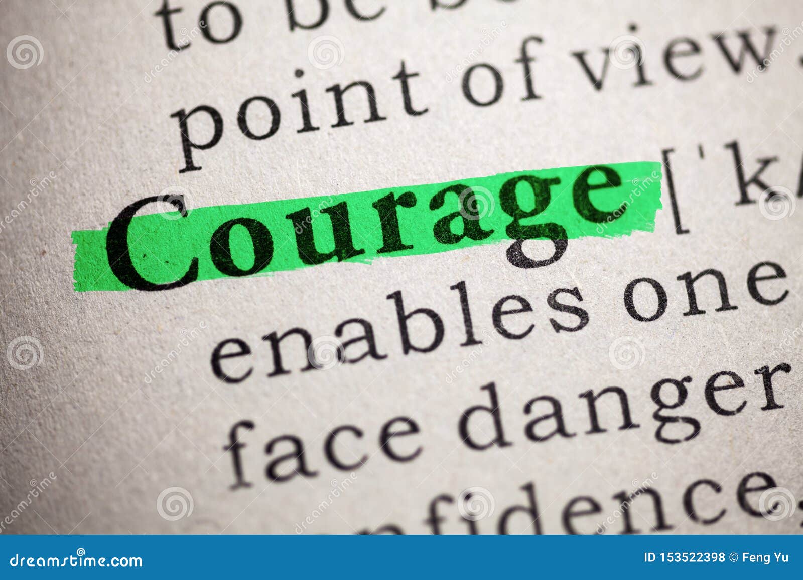 Definition of courage stock photo. Image of book, courage - 153522398