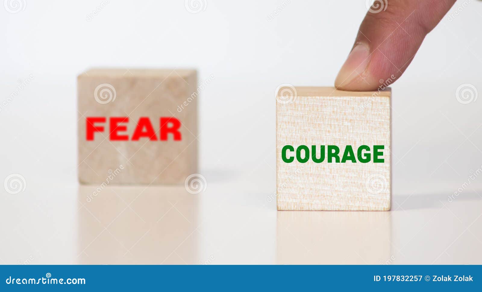 Courage - Fear Signpost Isolated on White Background Stock Image ...