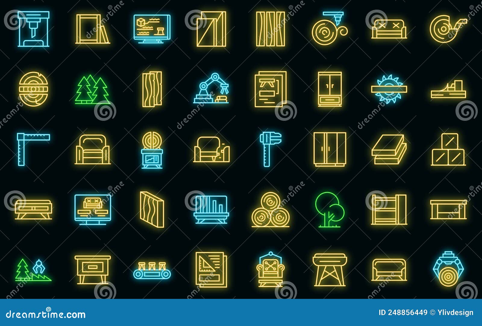 Courage Icons Set Outline Vector. Risk Adventure Vector Neon Stock ...