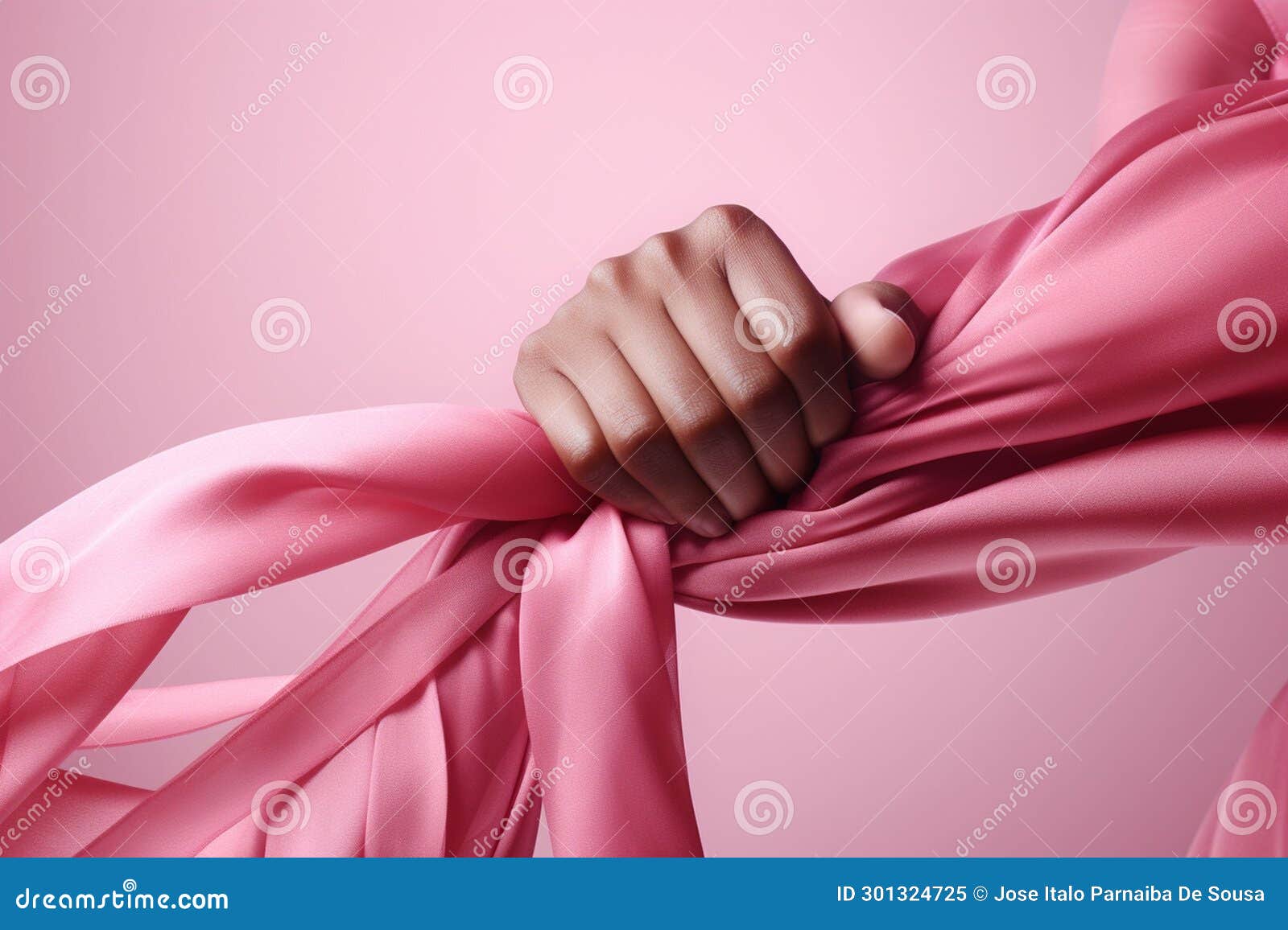 Courage in Pink Closeup of a Womans Hand Holding Stock Illustration ...