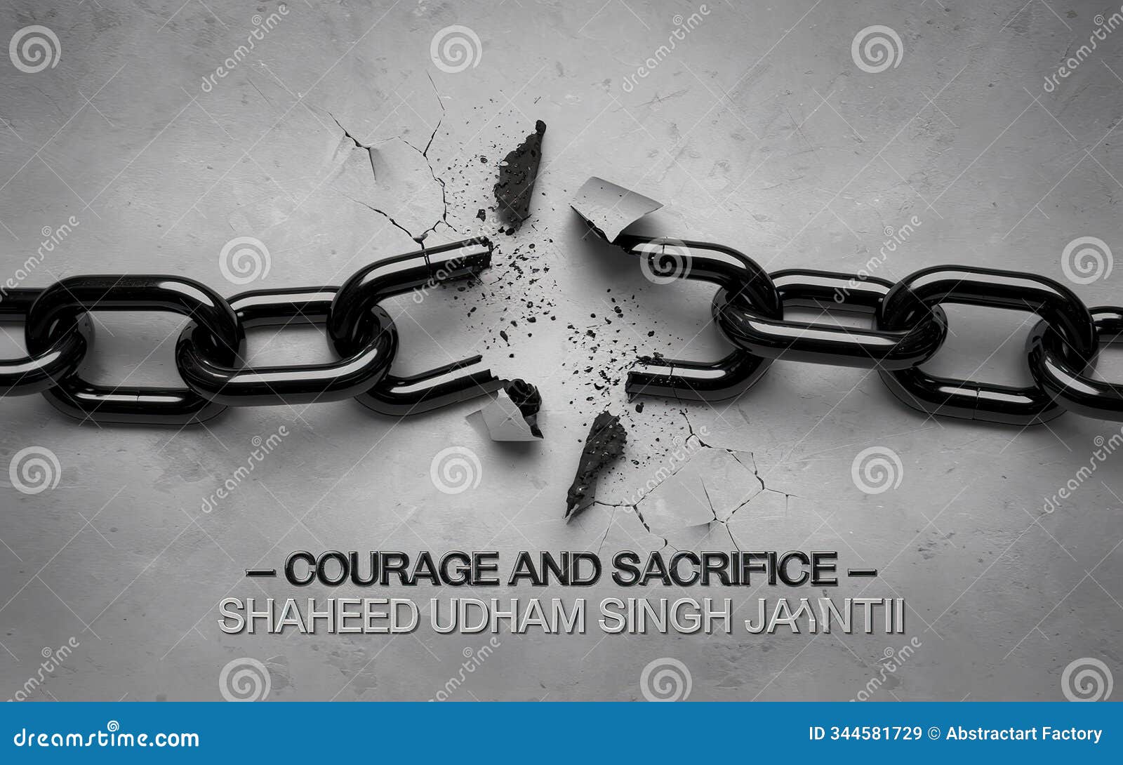 Courage and Sacrifice Concept with Broken Chains and Key Stock Image ...