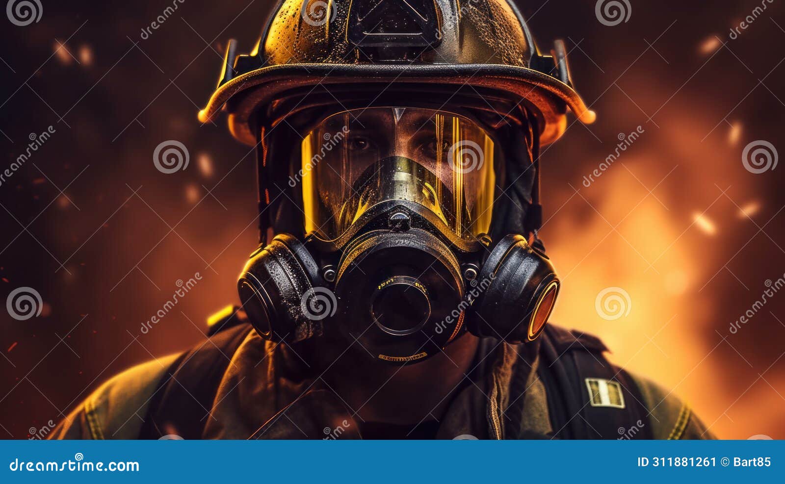 Courage Under Fire Inspiring Portrait of a Brave Firefighter ...