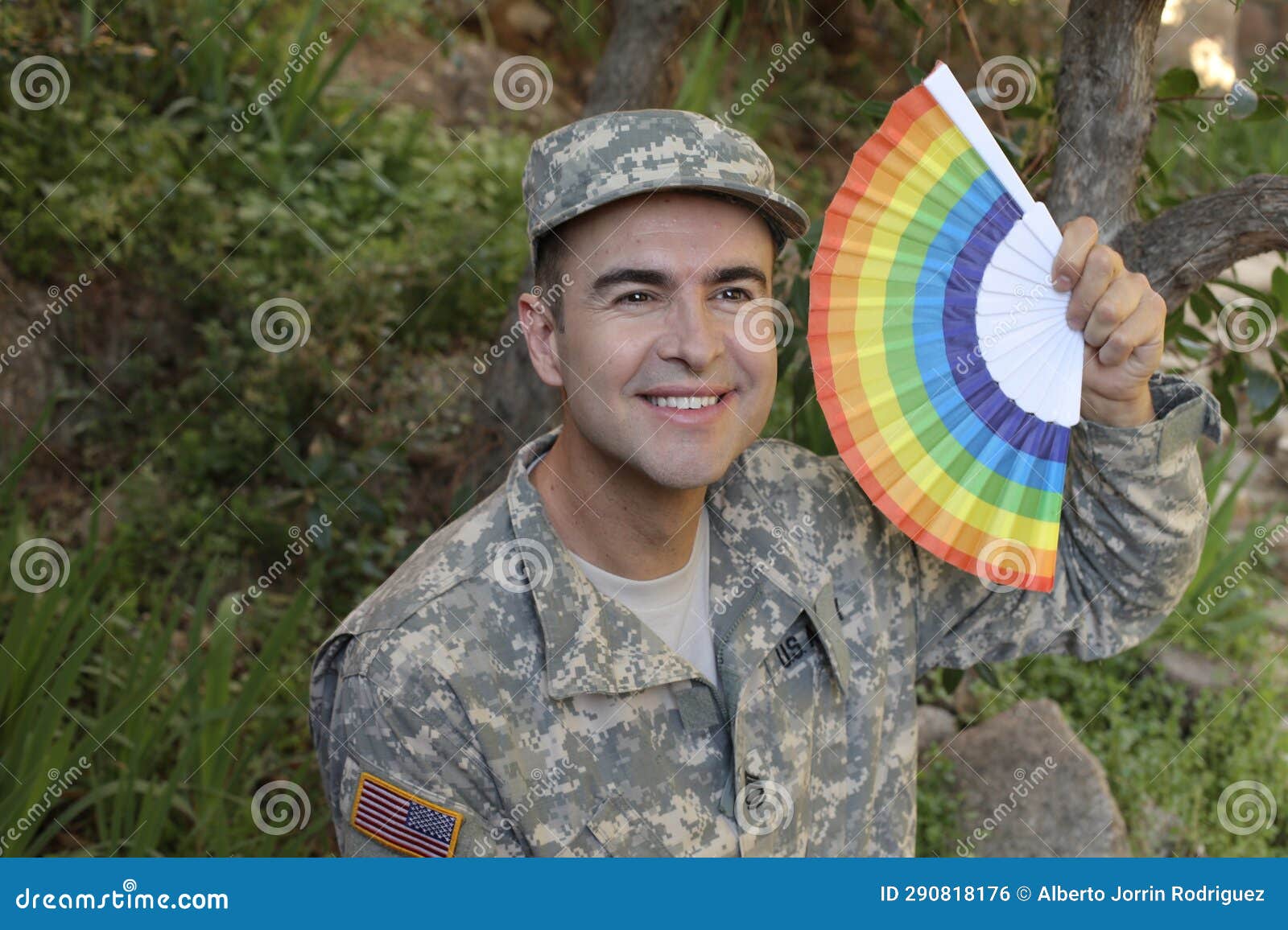 Courageous Army Soldier Standing for His Human Rights Stock Photo ...