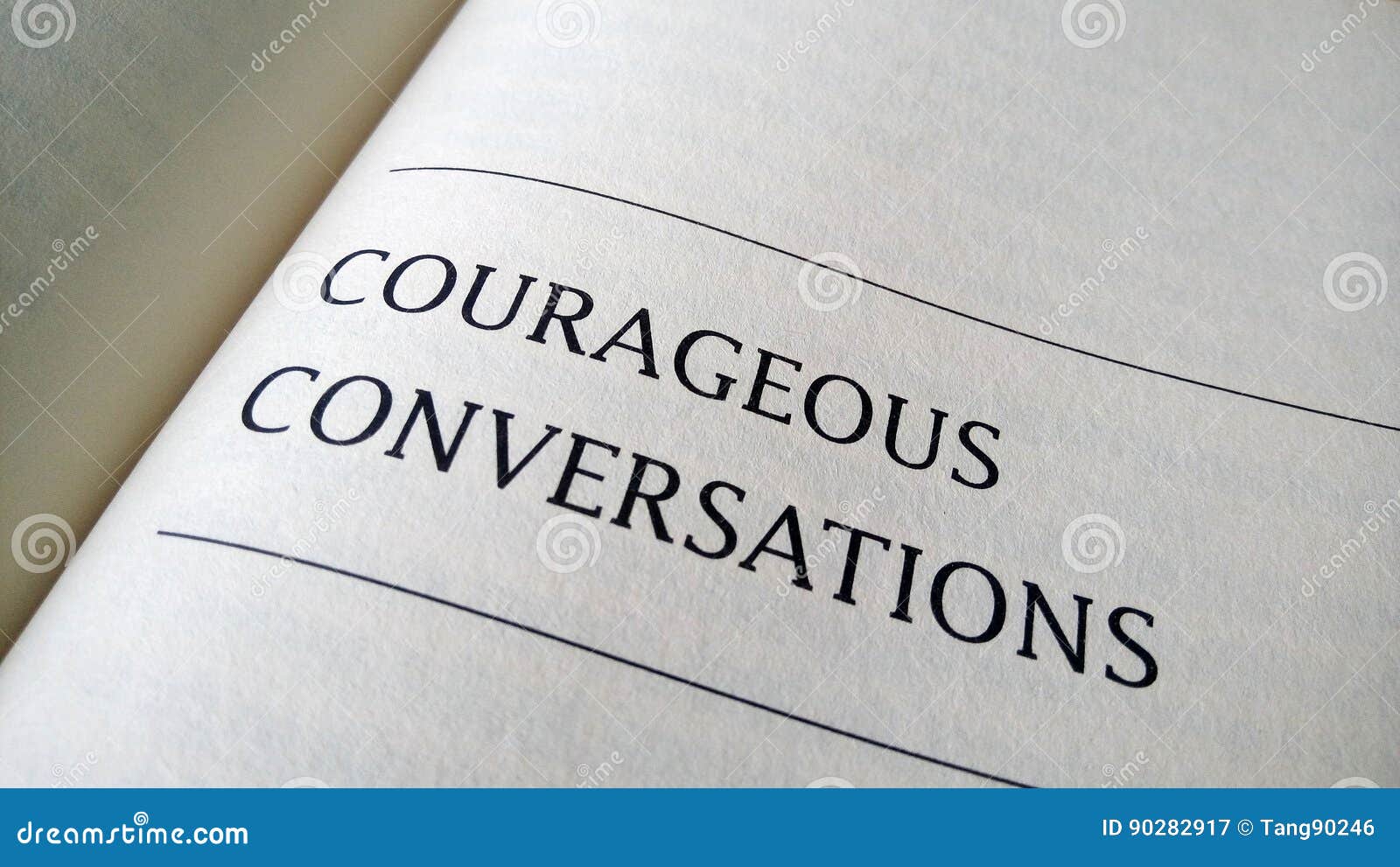 Courageous Conversation Printed on a Book Stock Image - Image of idea ...