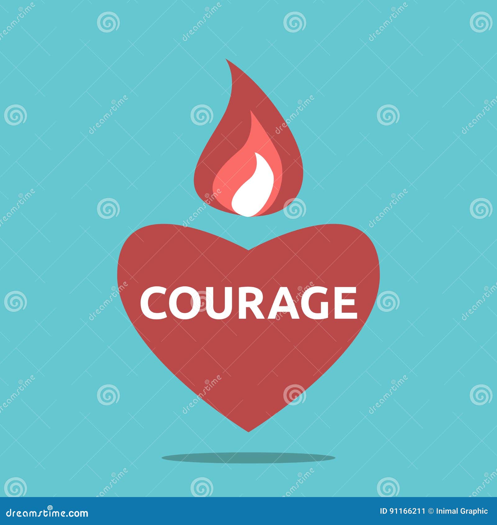 Courageous Heart with Flame Stock Vector - Illustration of life ...