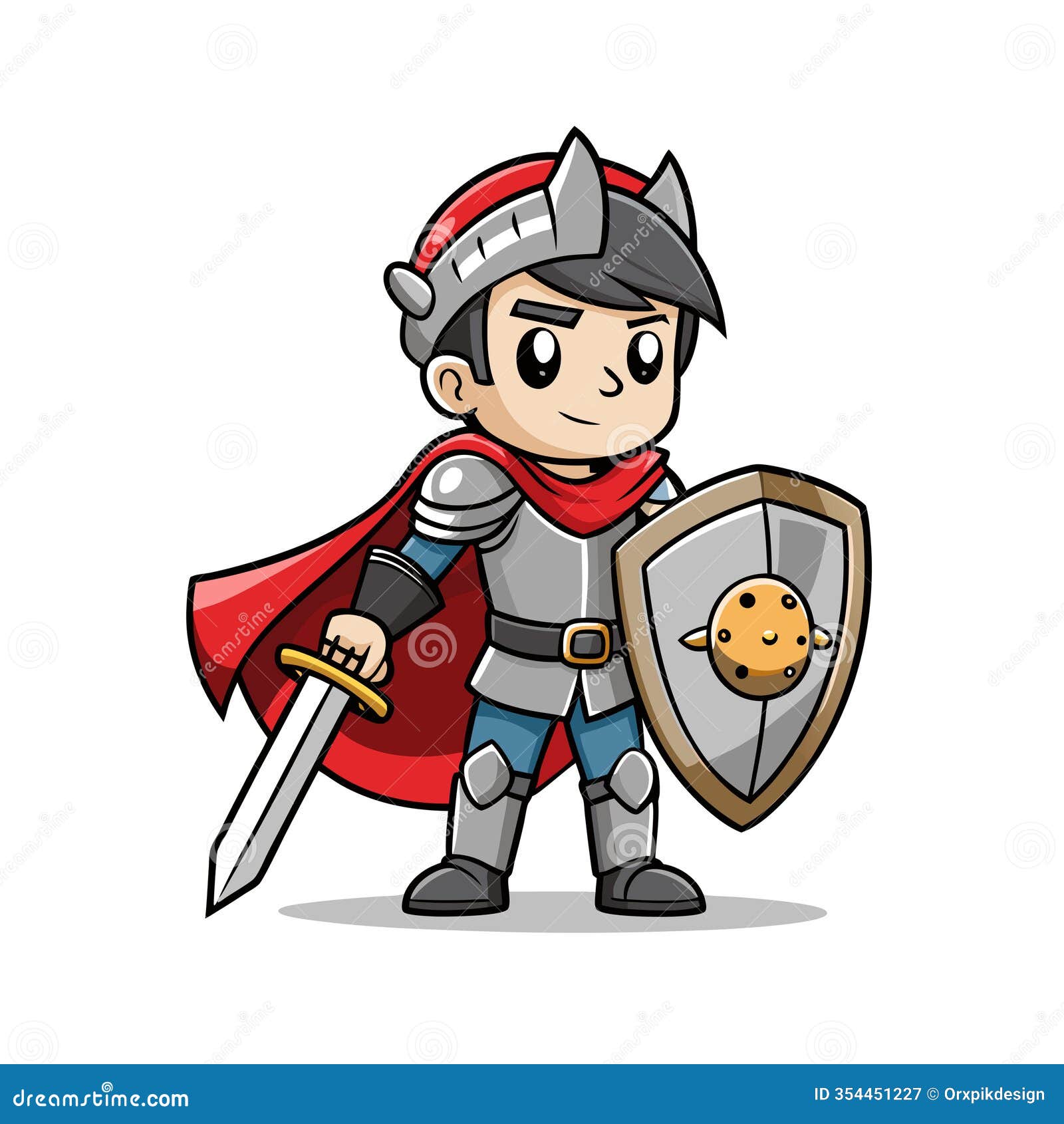 Courageous Knight Boy Ready For Action Cartoon Vector | CartoonDealer ...