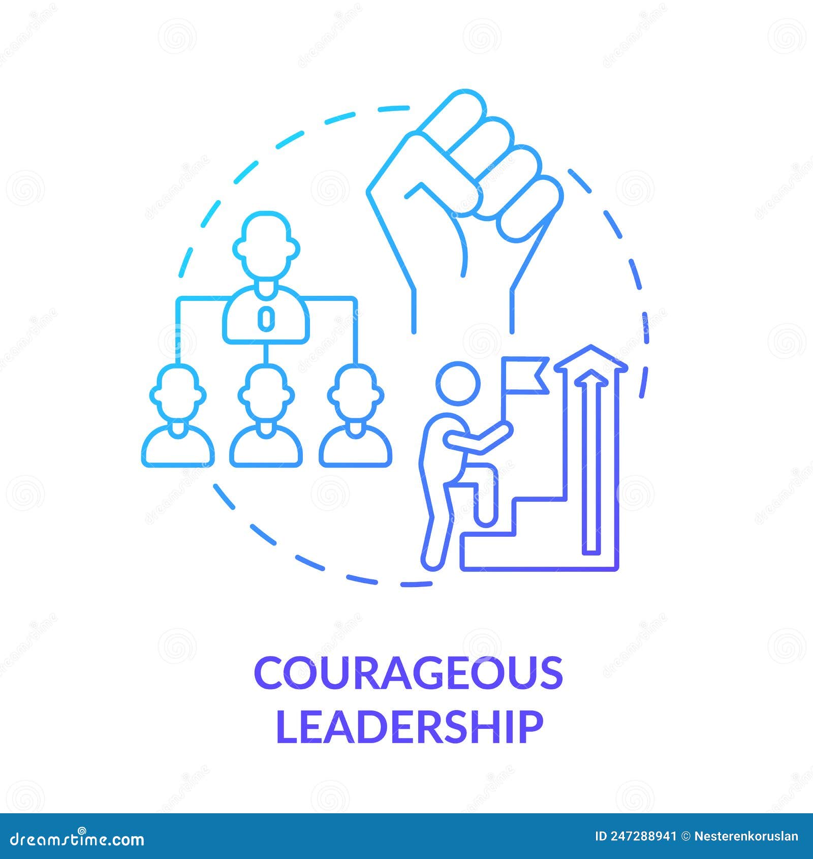 Courageous Leadership Blue Gradient Concept Icon Stock Vector ...