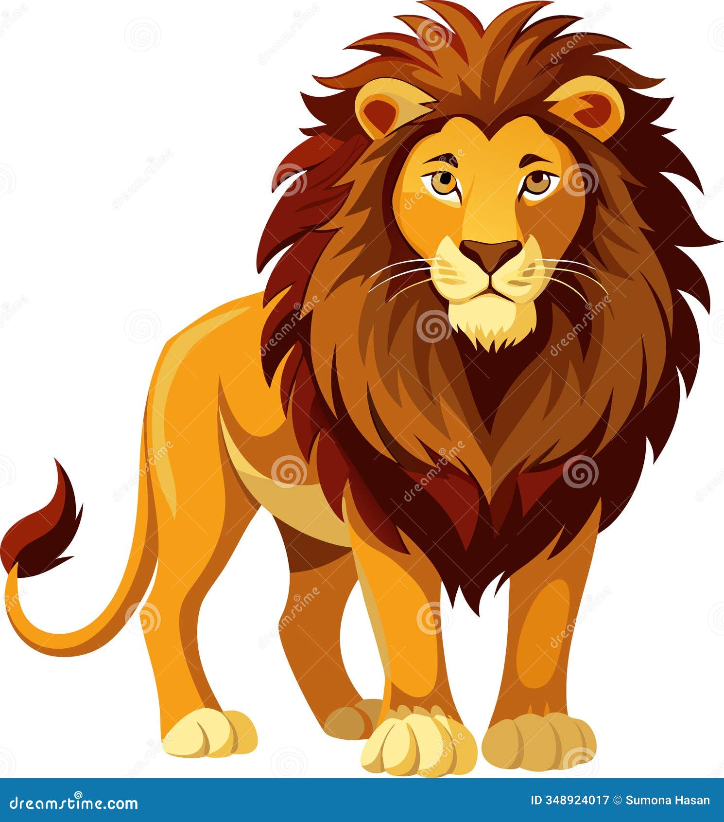 Courageous Lion Full-Body Vector Design for Motivational Projects Stock ...