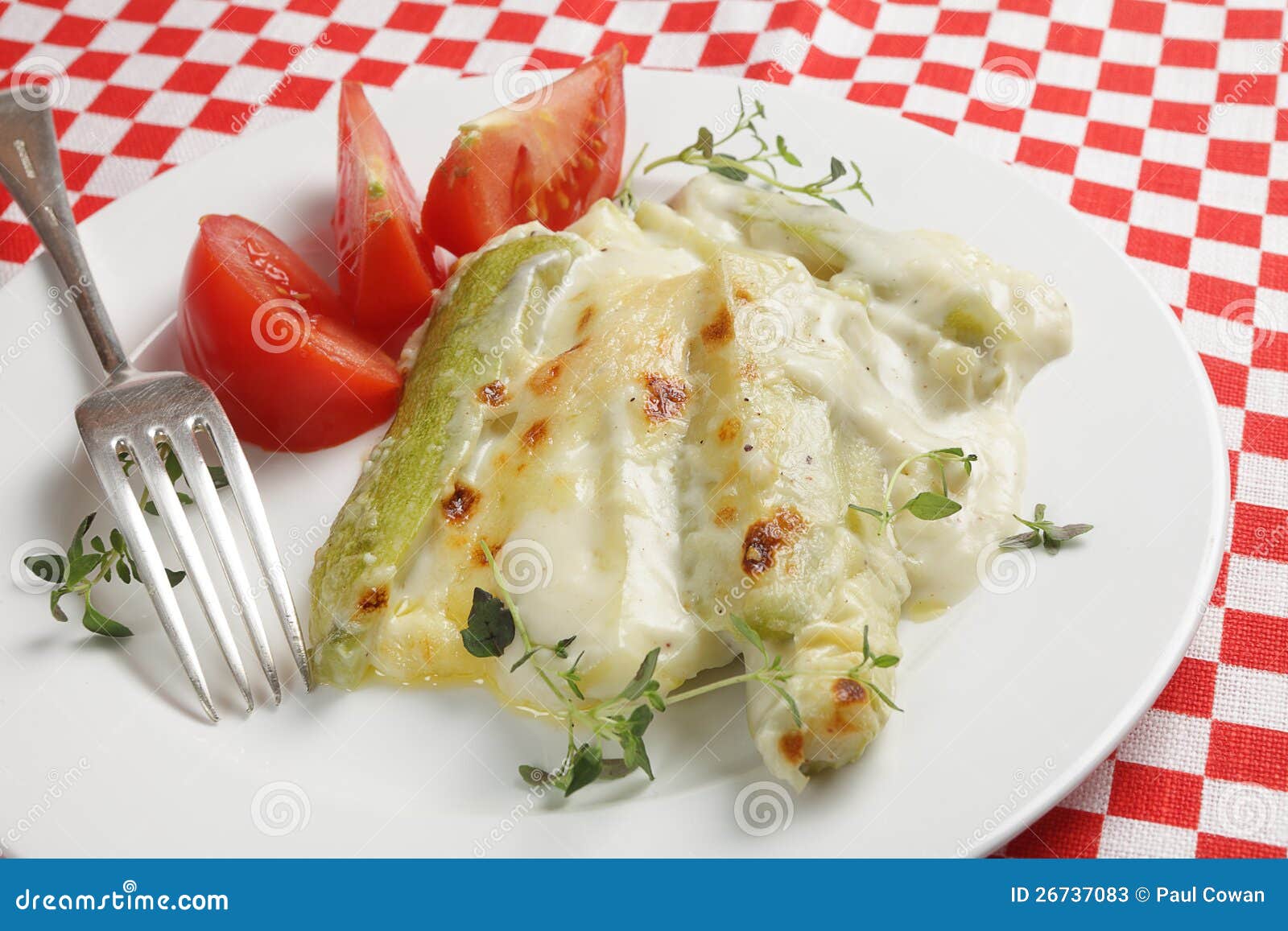 Courgette in Bechamel Sauce Stock Image - Image of bechamel, baked ...