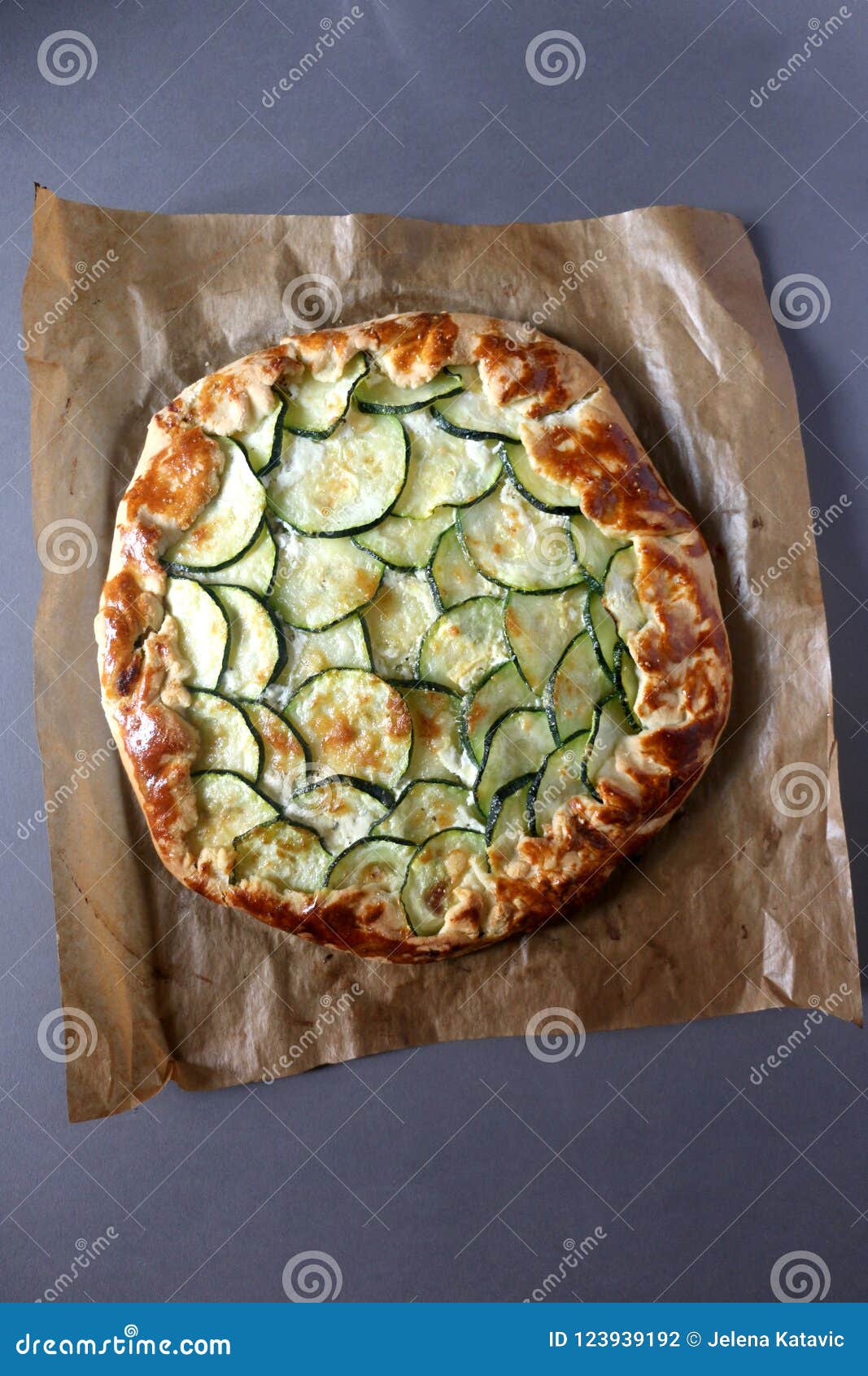 Courgette and Cheese Galette Stock Photo - Image of natural, focus ...
