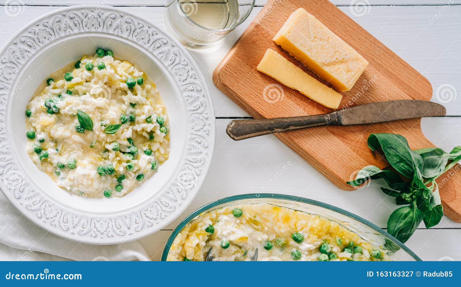Courgette and Pea Risotto with Parmesan, Mascarpone, Basil Stock Image ...