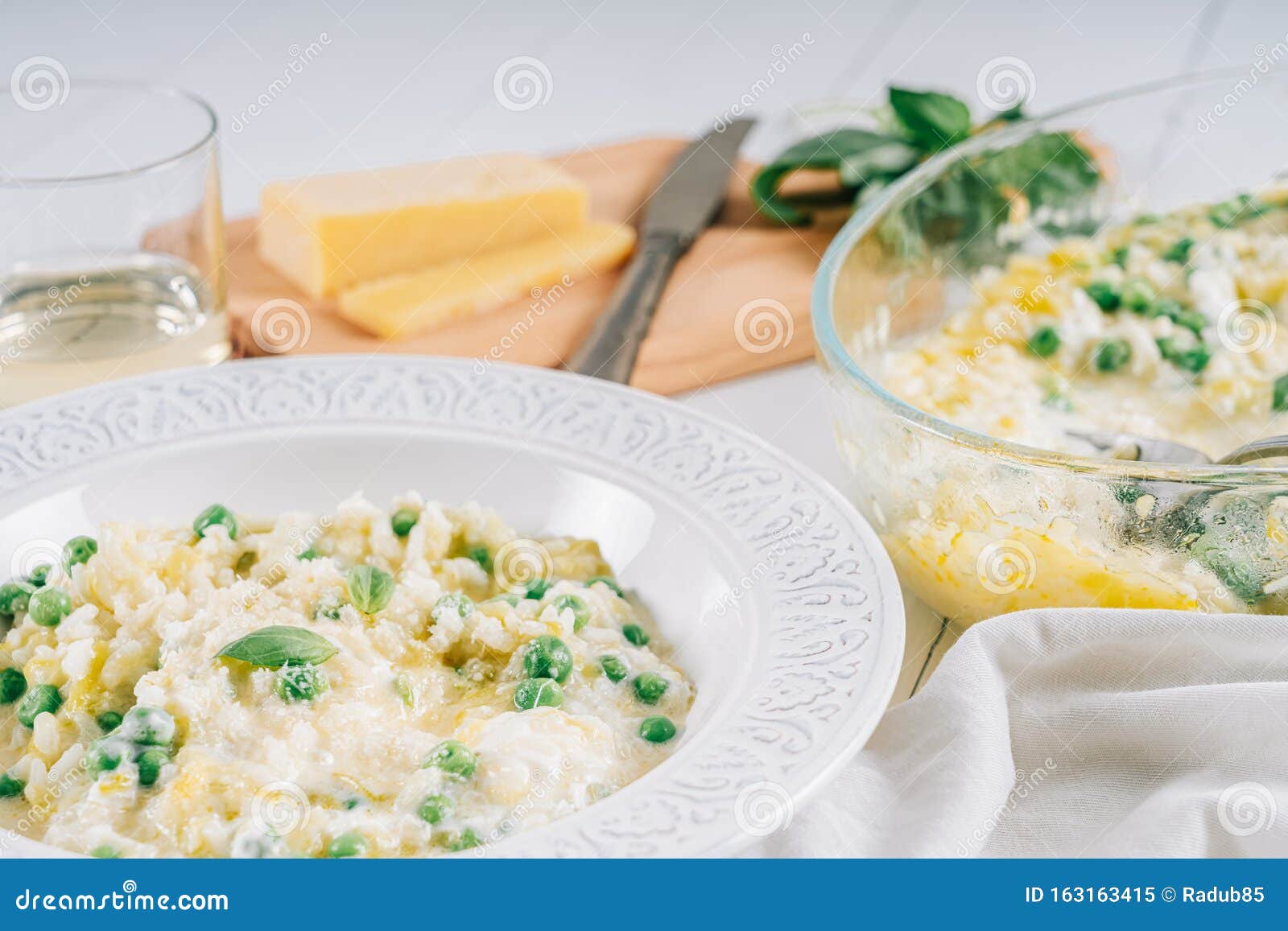 Courgette and Pea Risotto with Parmesan, Mascarpone, Basil Stock Image ...