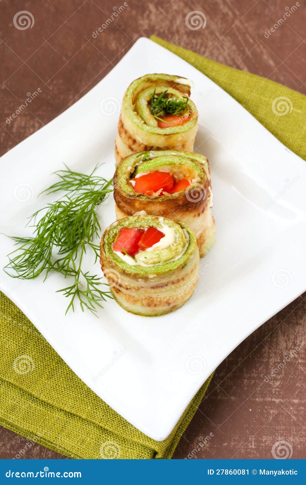 Courgette rolls stock image. Image of appetizer, snack - 27860081