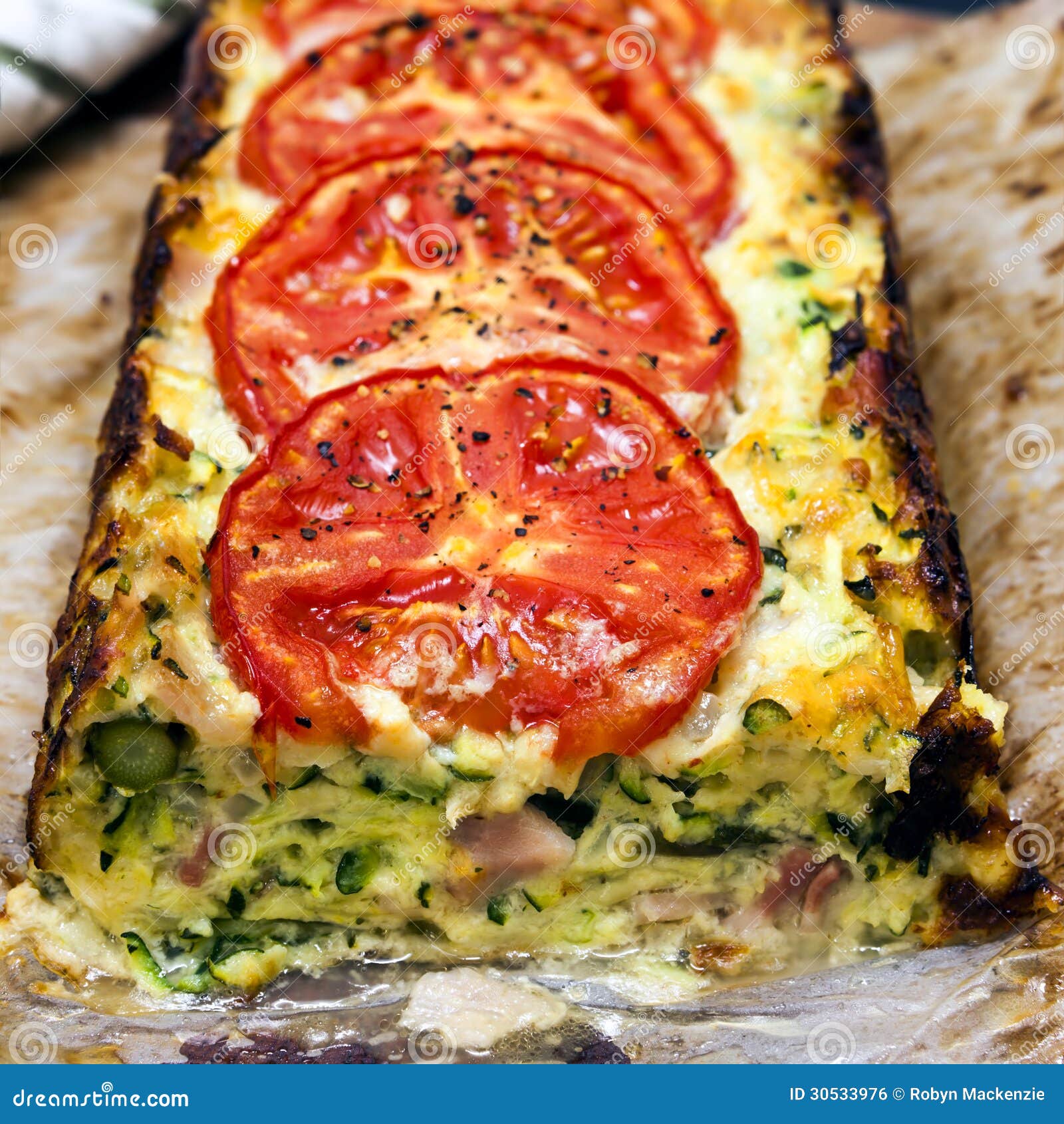 Courgette and Tomato Pie stock photo. Image of tomato - 30533976