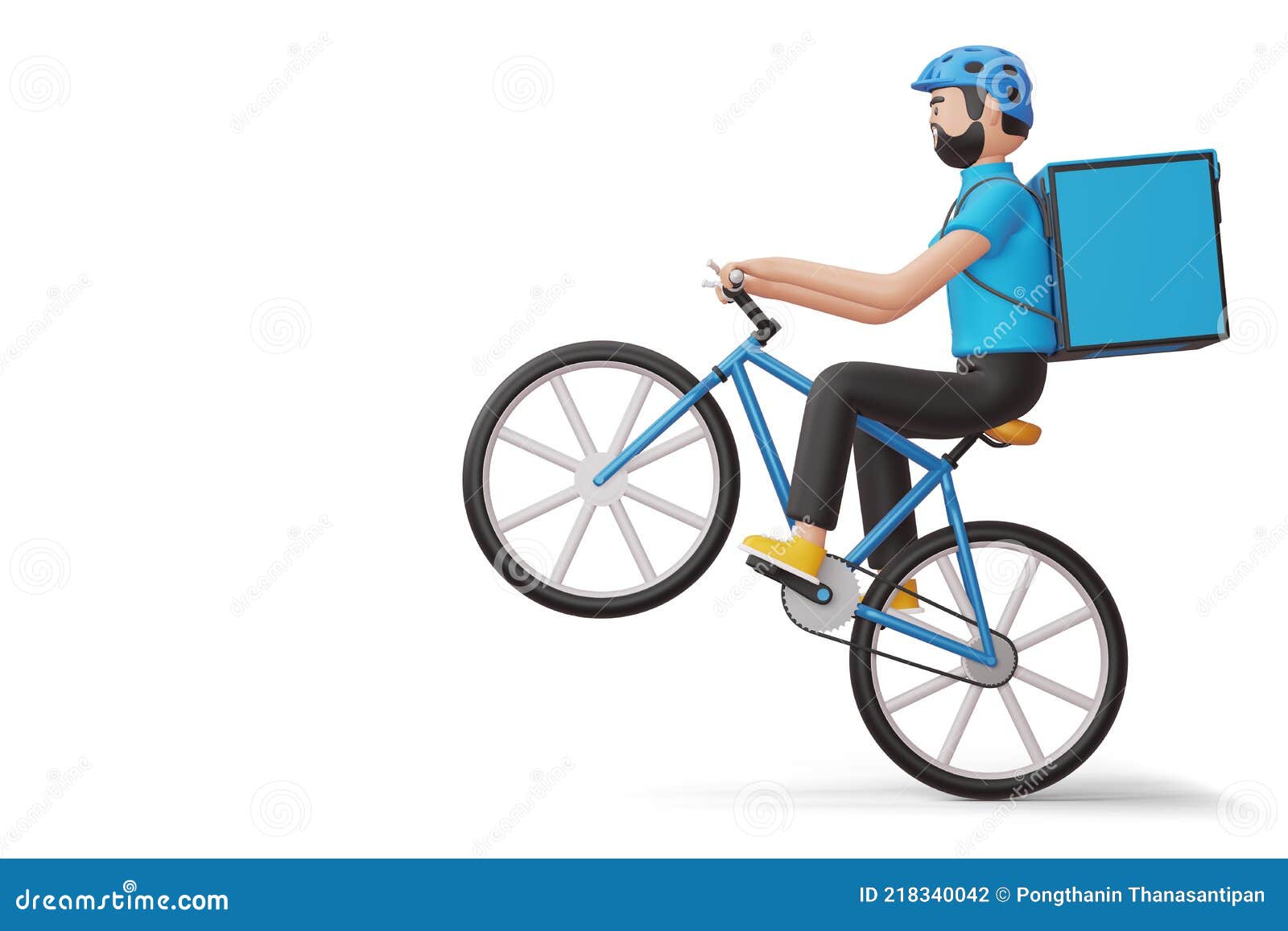 Courier Bicycle Delivery Bicycle With Parcel Box On The Back Delivering ...