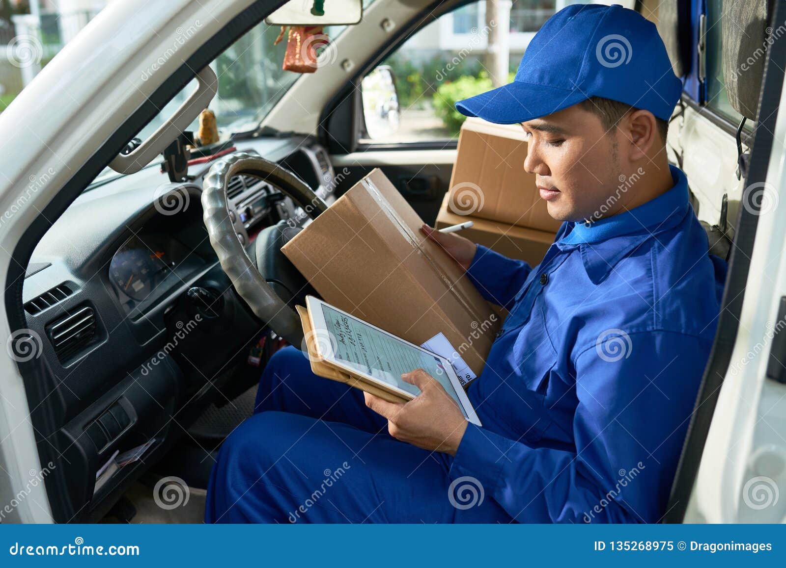 Delivering box stock image. Image of service, checking - 135268975