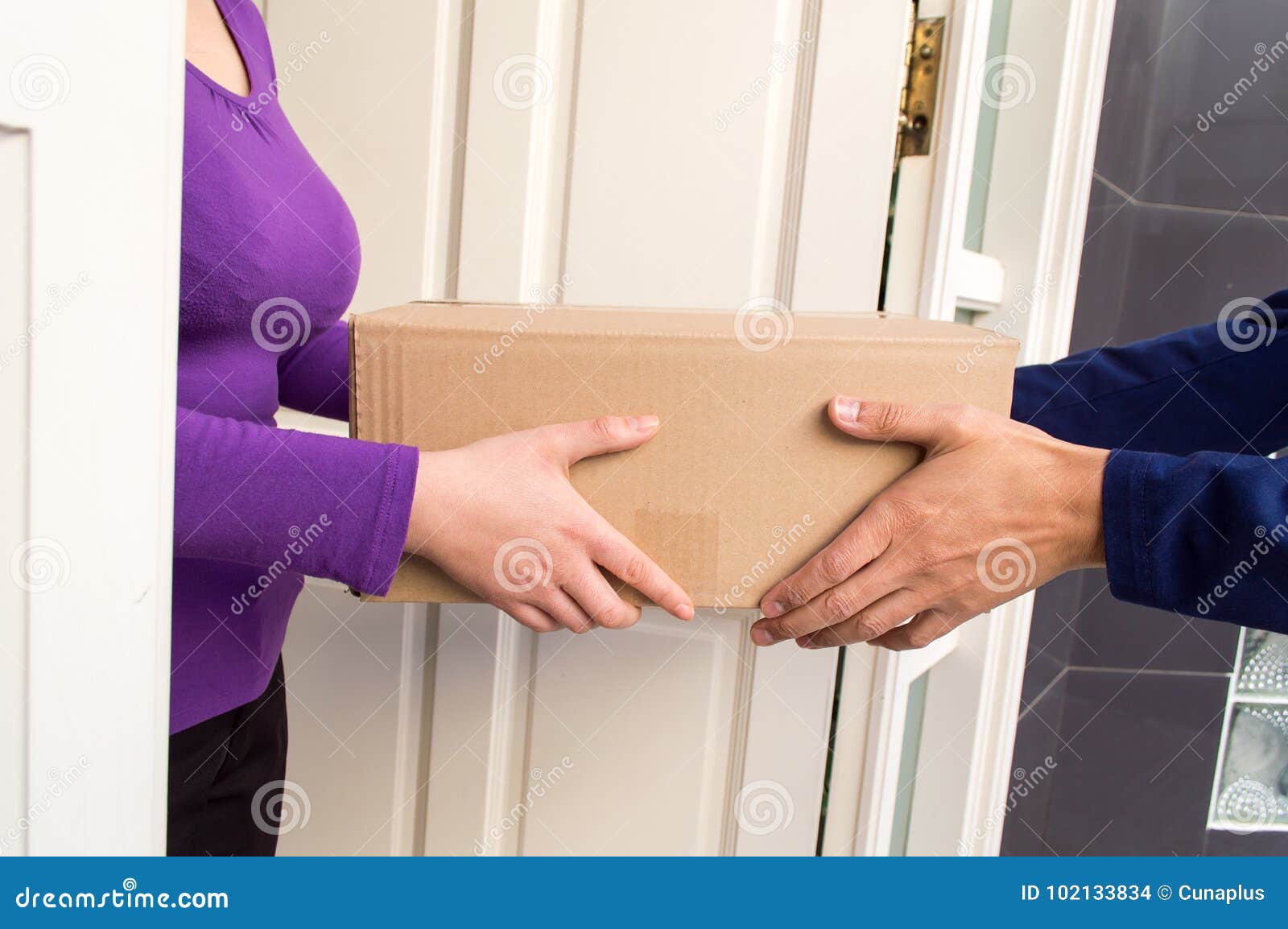Courier Delivering the Postal Packet Stock Photo - Image of labour ...