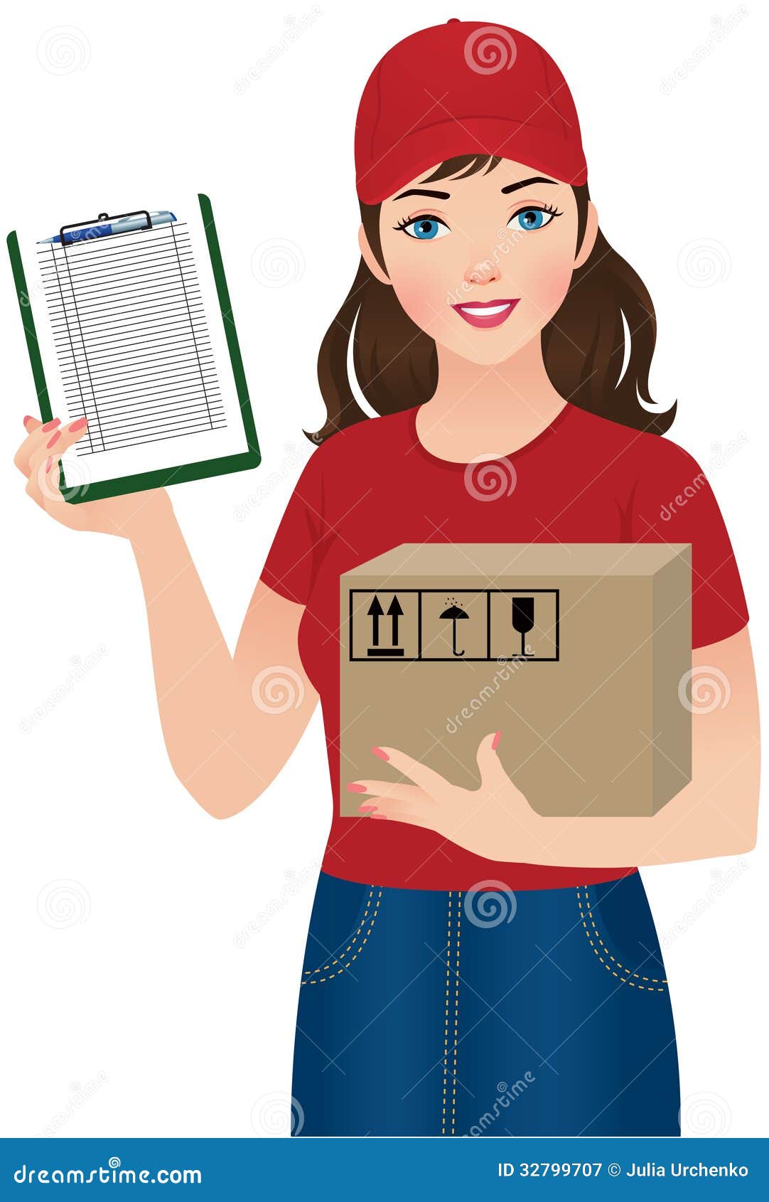 Courier Delivery Handover To Customer Vector Illustration Concept ...