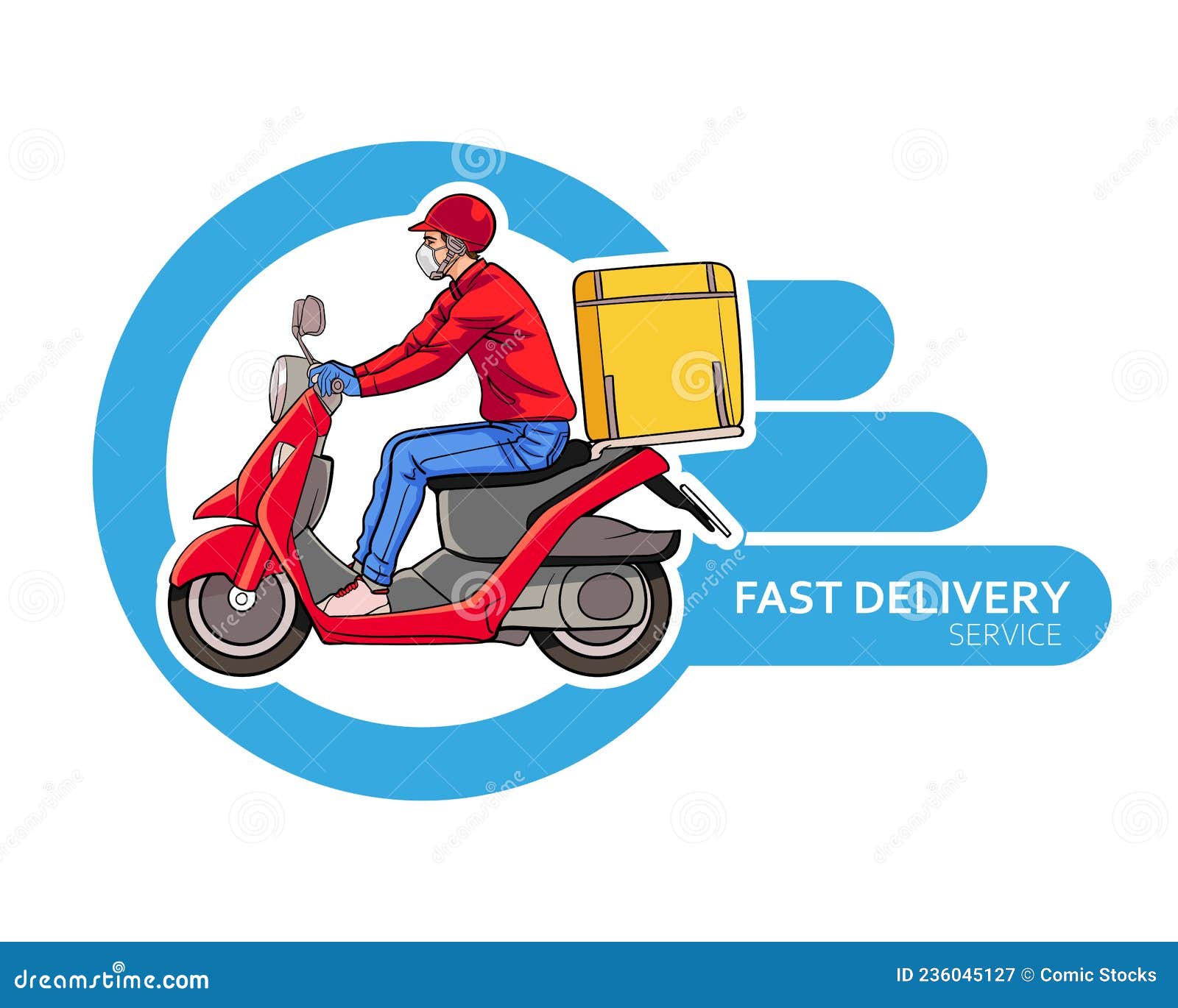 Courier Fast Delivery with Motorcycles Stock Vector - Illustration of ...